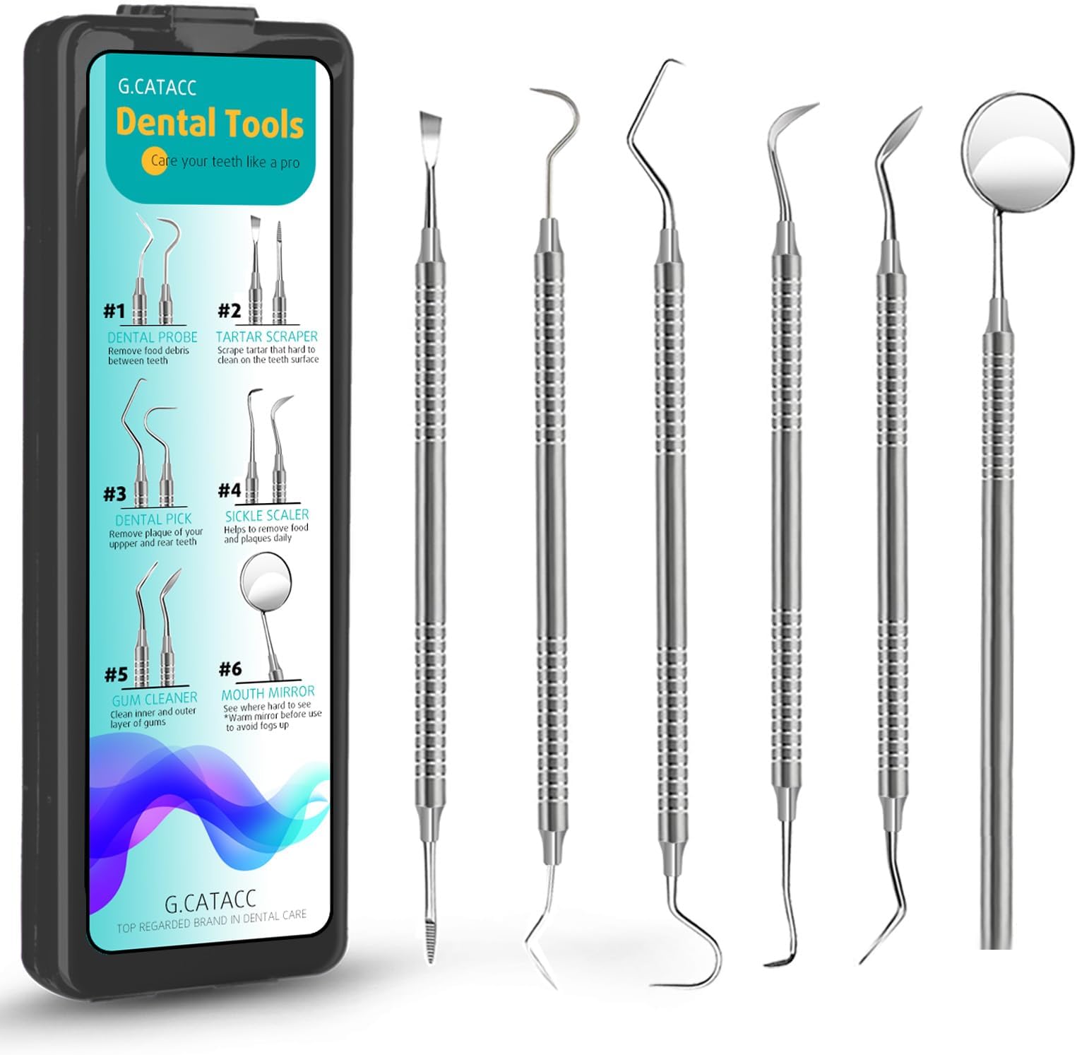 Amazon.com: G.CATACC Dental Tools, Dental Pick Teeth Cleaning Tools ...