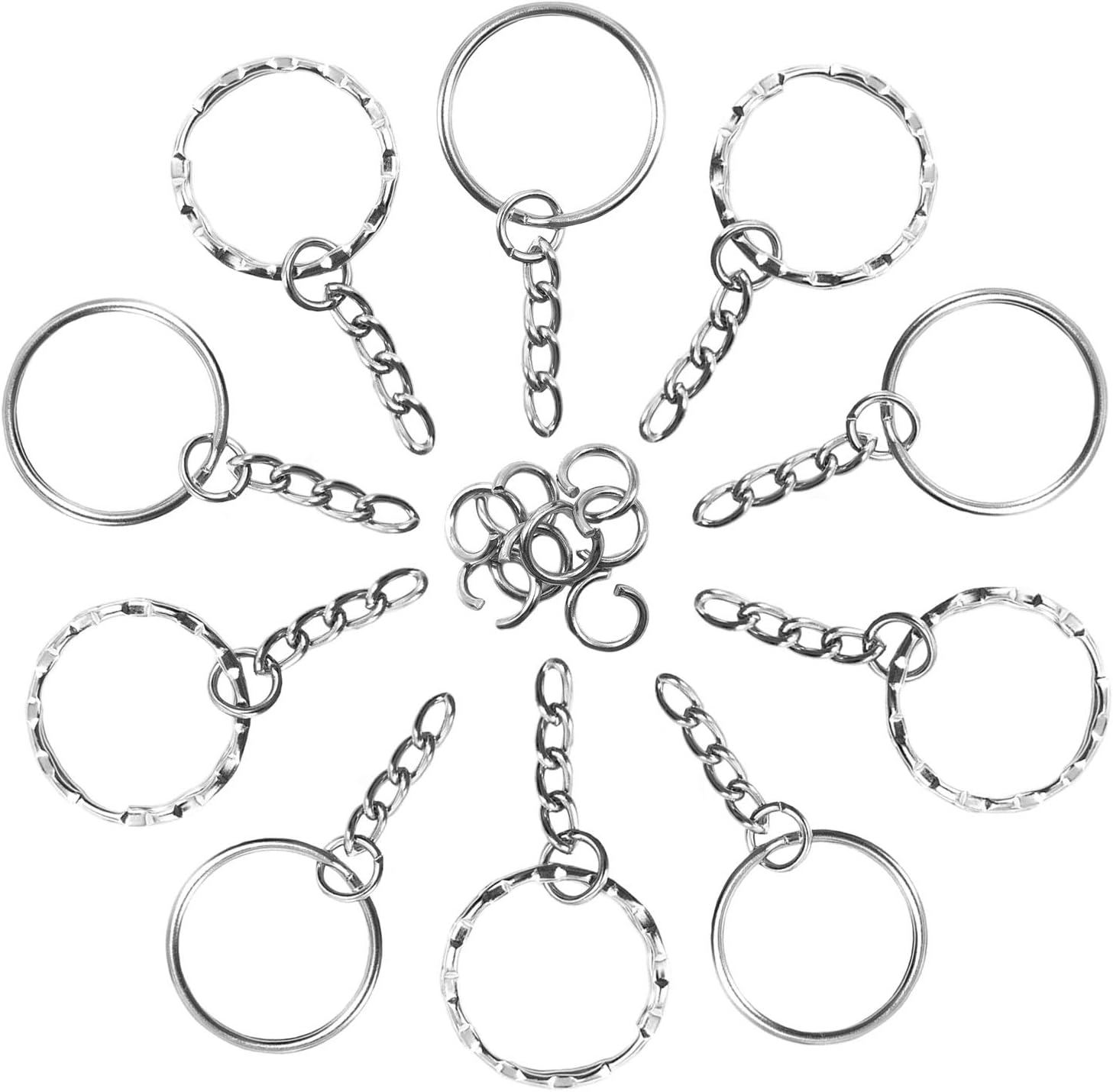 Keyring Blanks Split Metal Keyring Crafts DIY Key Rings with Open Jump ...