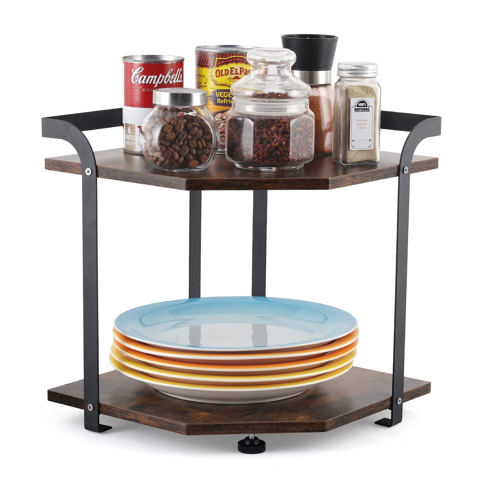 Counter Corner Shelf,2-Tier Kitchen Cabinet Organizer, Space Saving ...