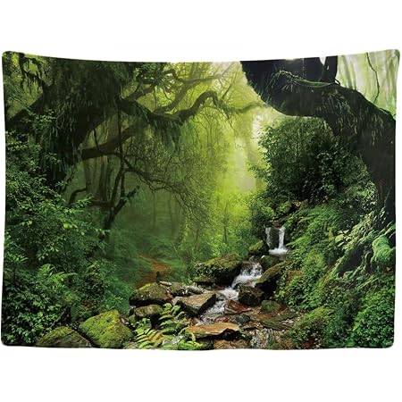 ABAKUHAUS Grün Wandteppich, Tropischer Regenwald Wilde aus Weiches ...