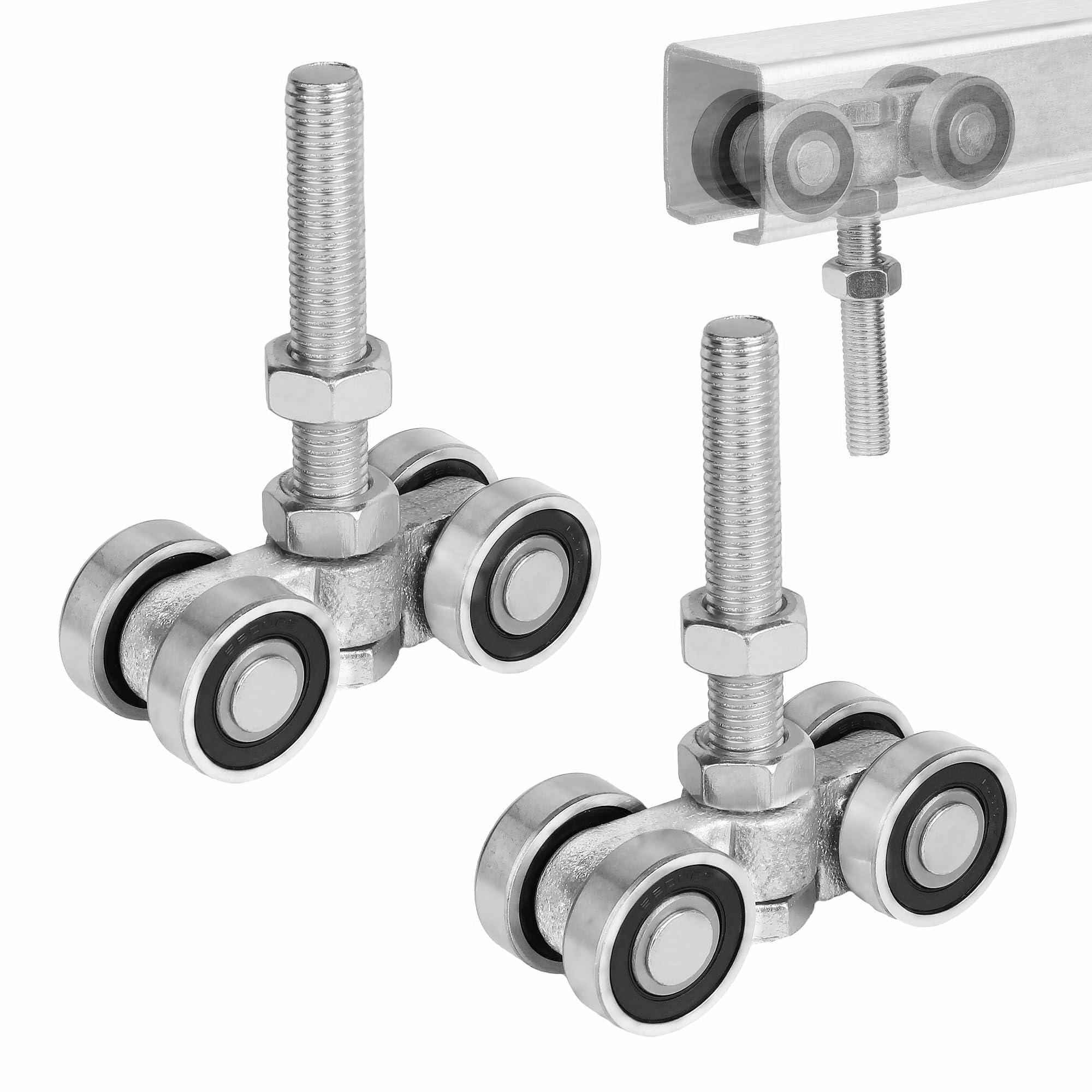 BiJun 4 Wheel Trolley Assembly Roller, Silent unistrut Trolley Roller ...