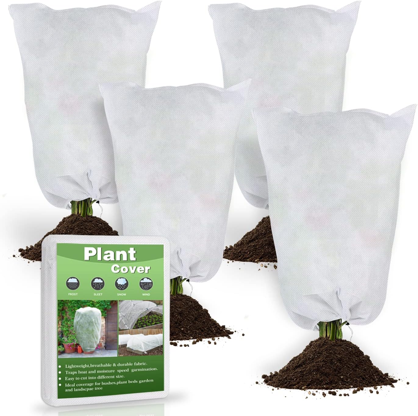 Amazon.com : Plant Covers Freeze Protection, 4 Pack Frost Tree Covers ...