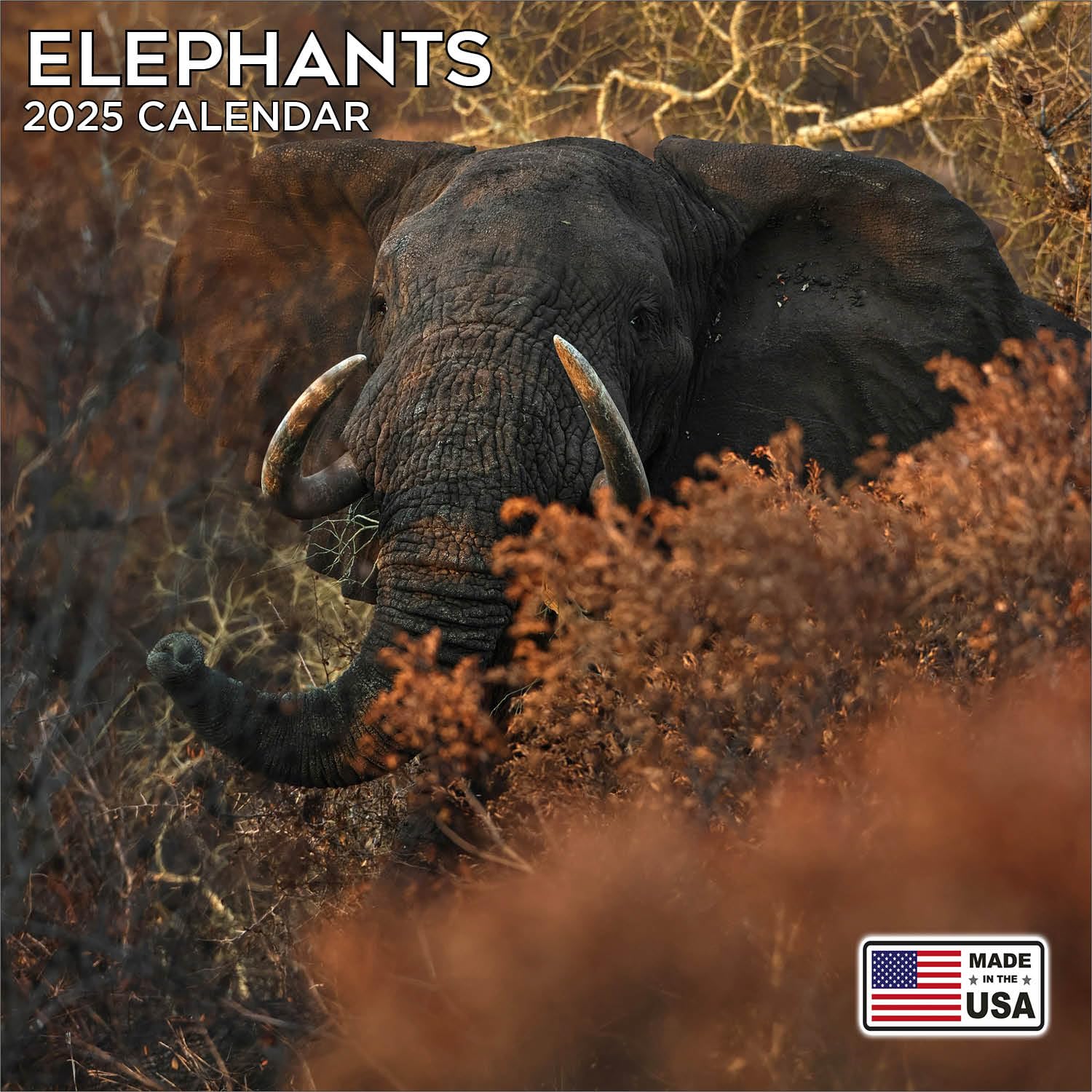 2025 Elephants Calendar - Dog Breed Wall Calendar - 12 x 24 Open ...