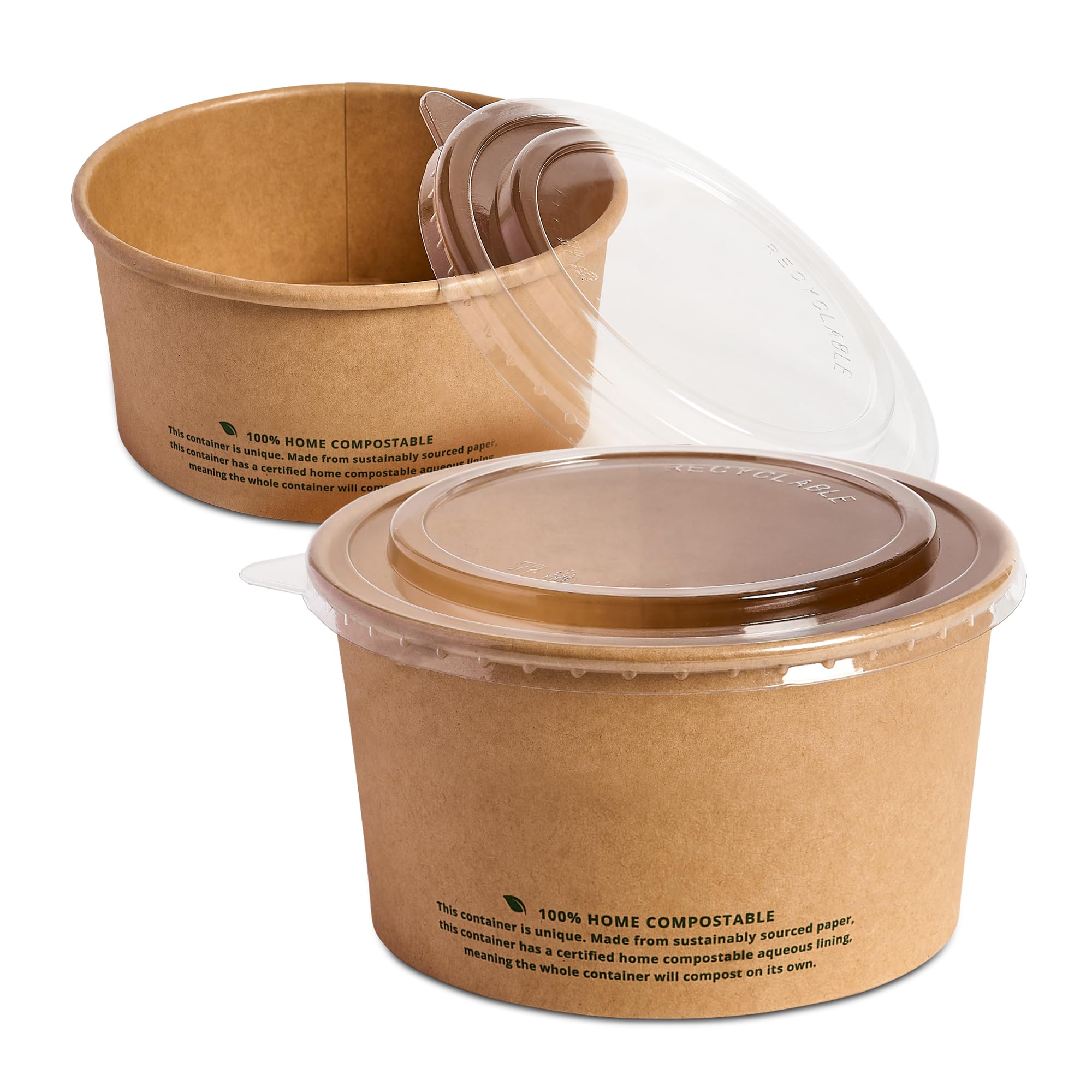 DISPOSABLE GREEN - NEXTGEN Kraft Paper Bowls, Food/Salad Bowl with RPET ...