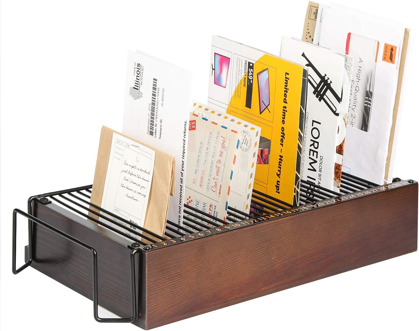 Amazon.com: JACKCUBE Design Wood Monthly Office Desktop Bill & Mail ...