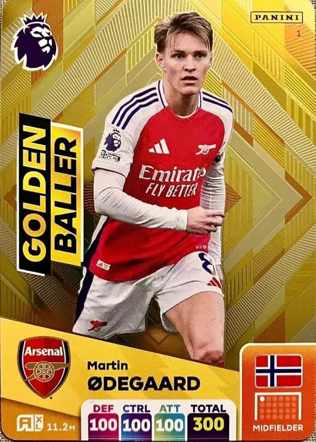 Panini Premier League 2024 2025 Martin Odegaard Golden Baller Trading ...