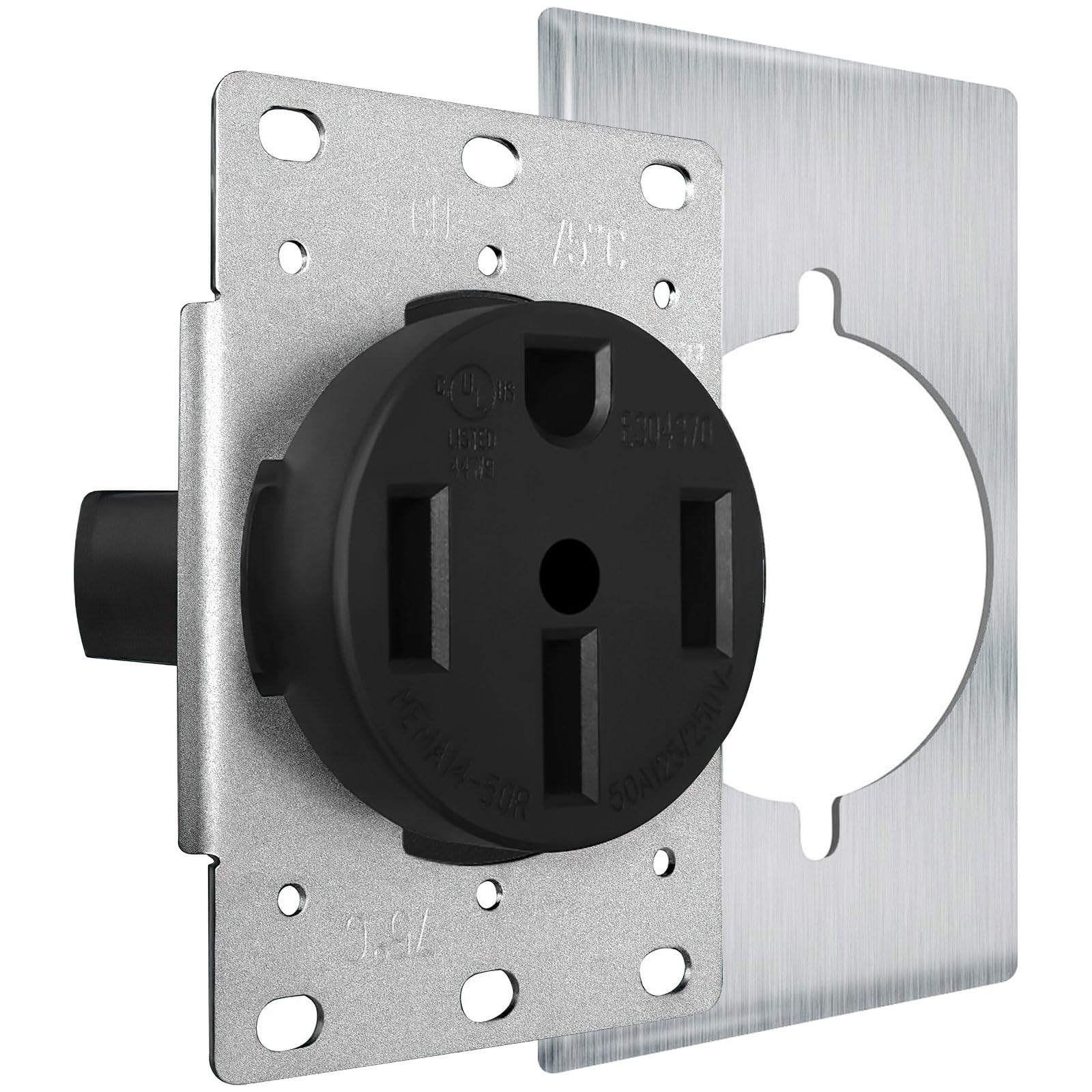 Nema 14-50 Outlet, 50 Amp 125/250 Volt Industrial Grade Receptacle, 3 ...