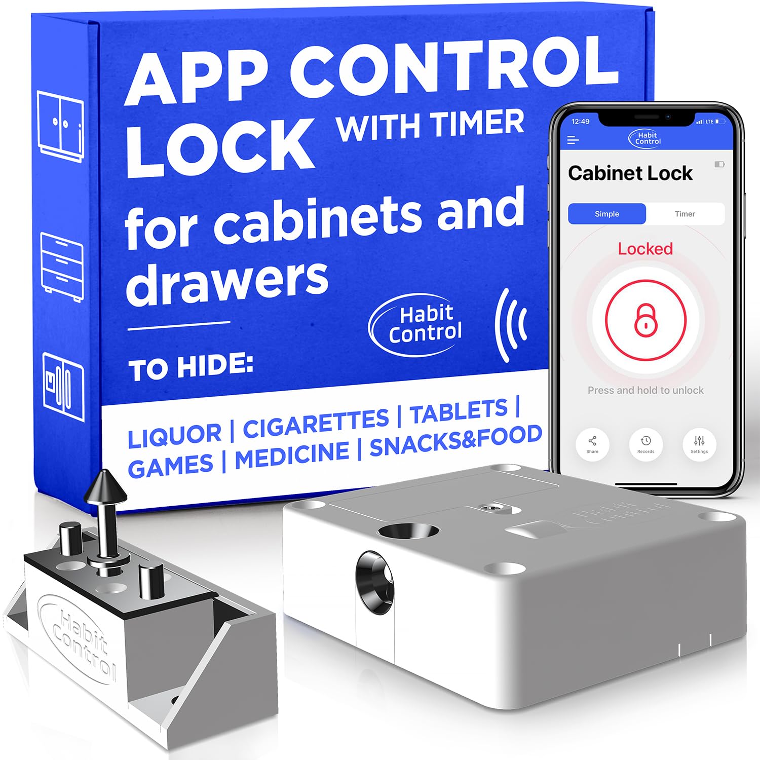 Habit Control Time Lock with App - Bluetooth Liquor Cabinet Lock Timer ...