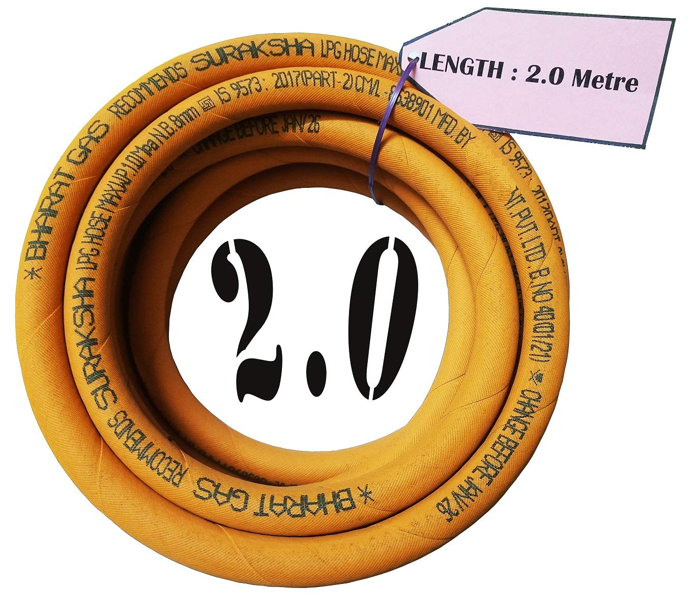 ISI Marked Suraksha LPG Hose Pipe 2m long Steel wire reinforced for ...