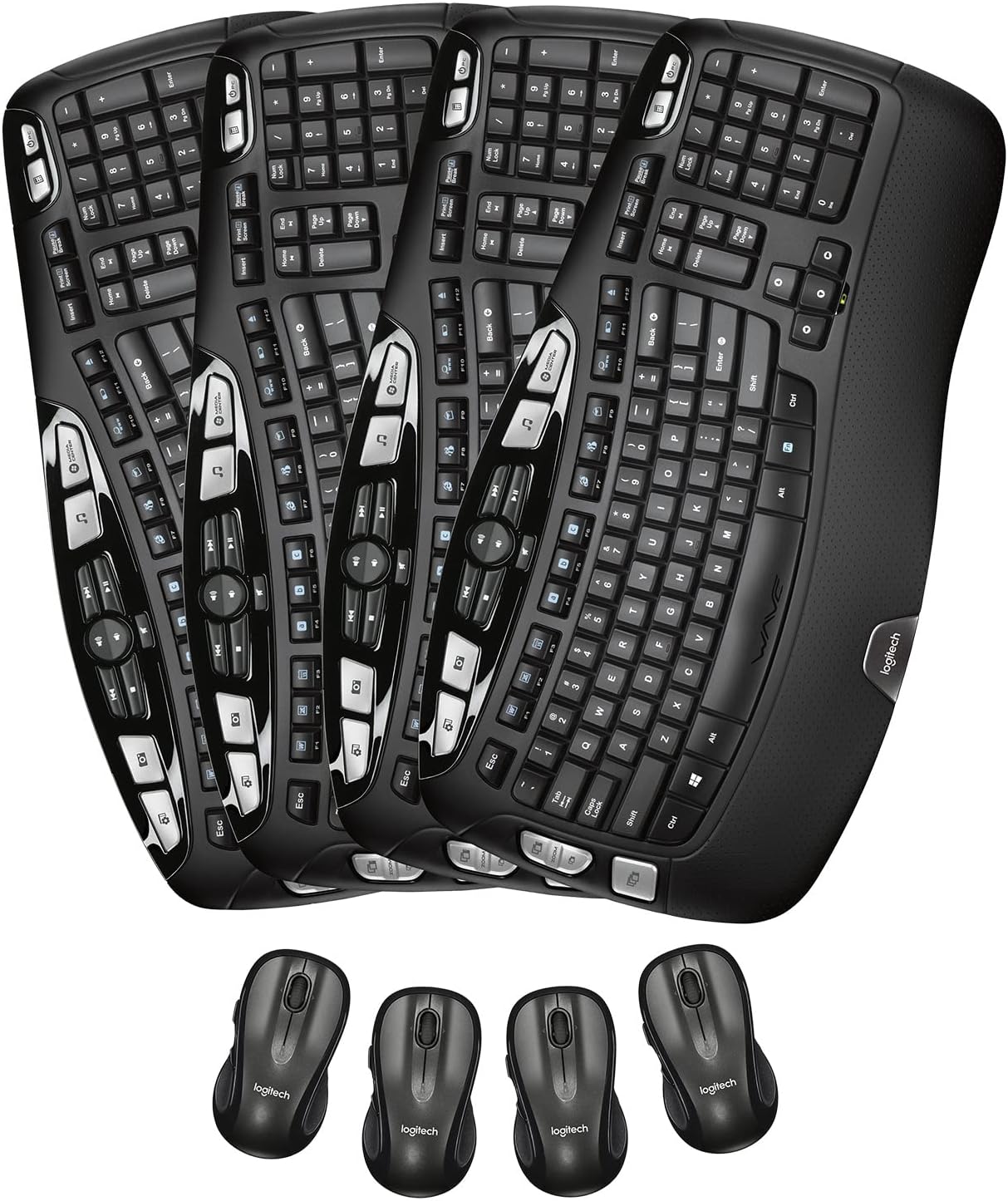 Amazon.com: Logitech MK550 Comfort Wave Wireless Keyboard & Mouse Combo ...