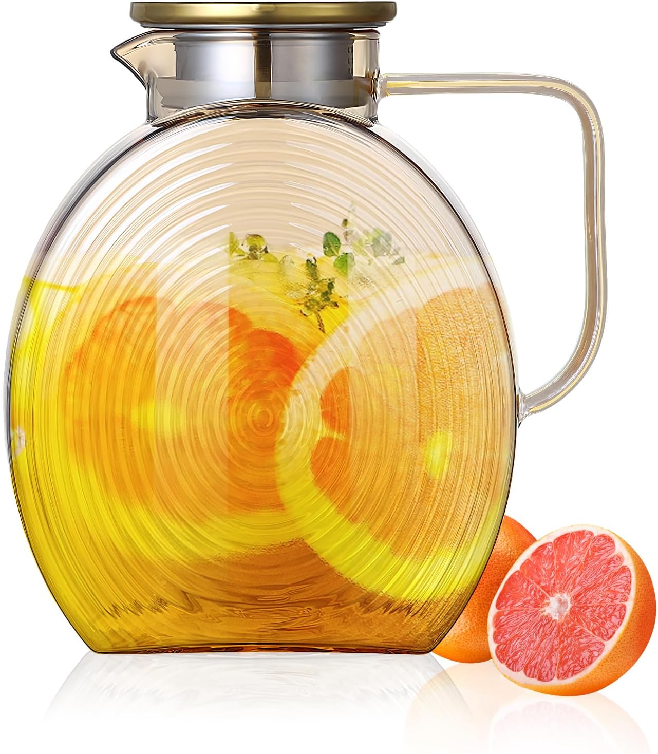 Amazon.com: Glass Pitcher with Lids for Fridge Door, 2.5l/84oz Large ...