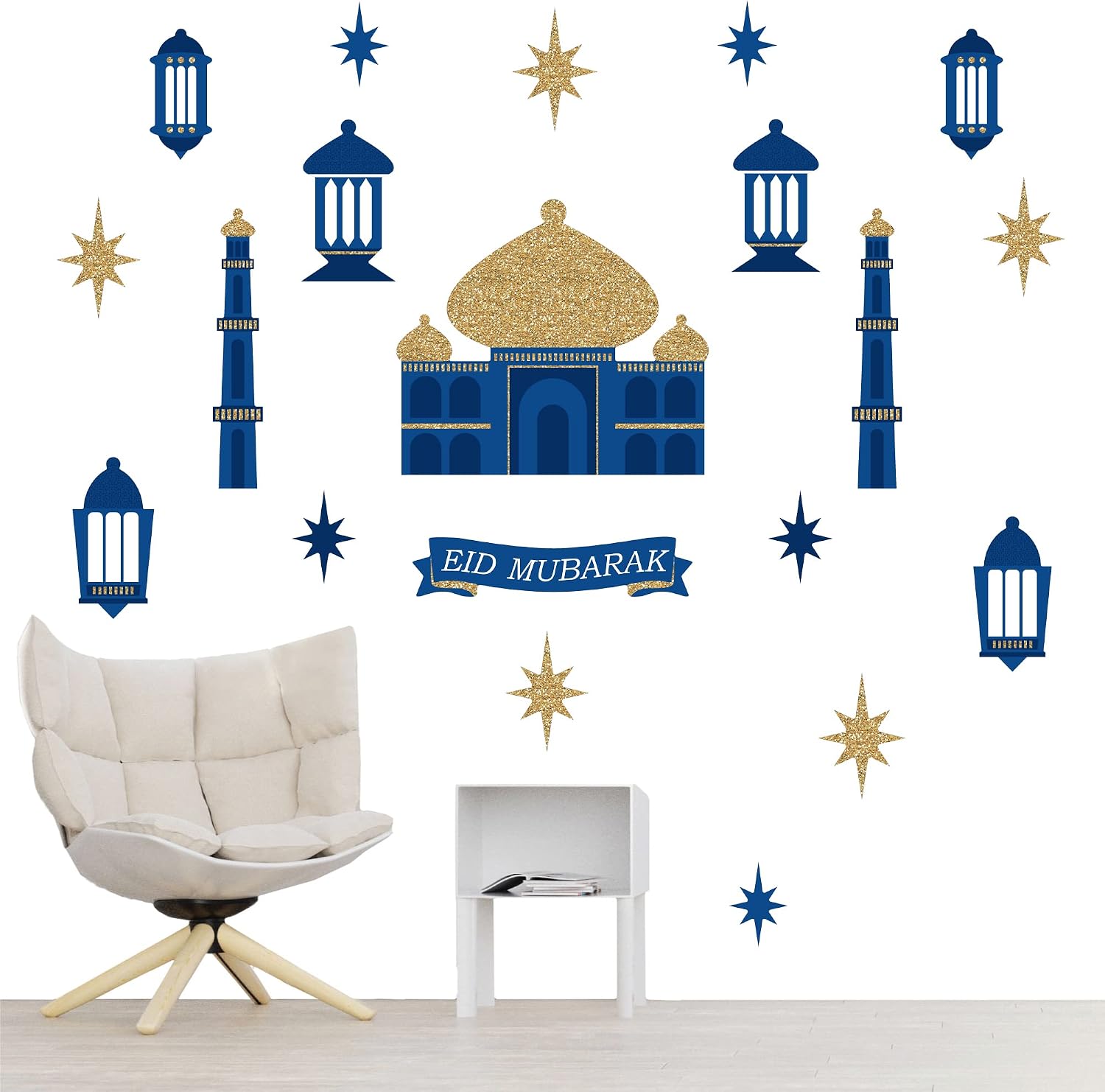 Amazon.com: Big Dot of Happiness Ramadan - Peel and Stick Eid Mubarak ...