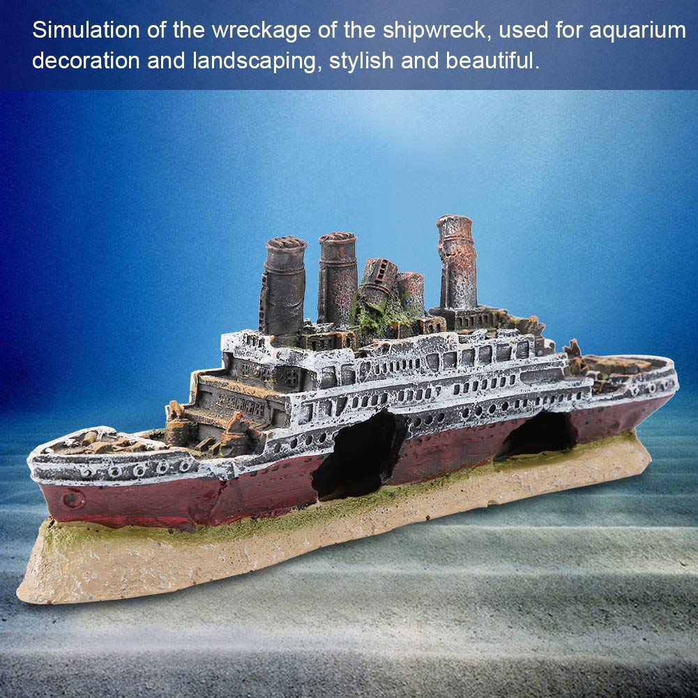 Snapklik.com : Titanic Shipwreck Aquarium Decoration, Resin Boat Model ...