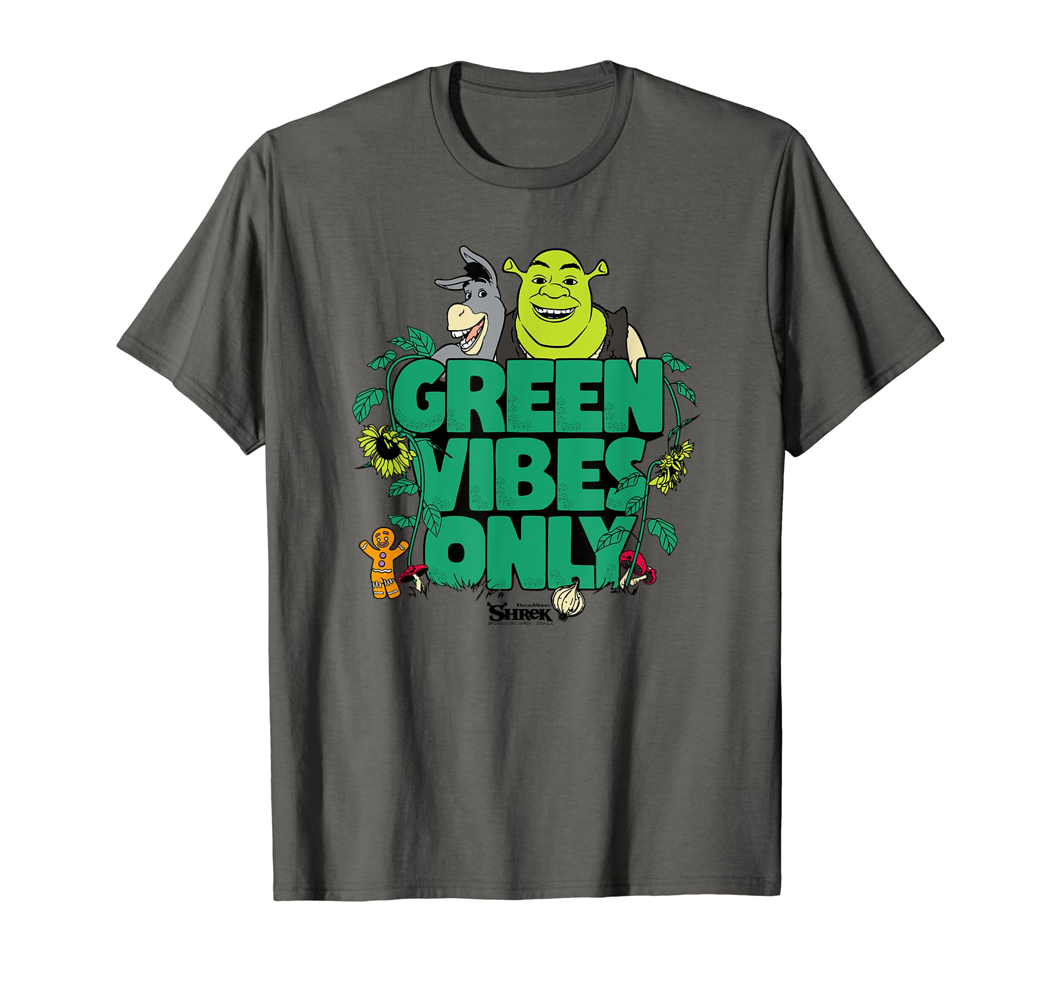 Amazon.com: Shrek Green Vibes Only T-Shirt : Clothing, Shoes & Jewelry