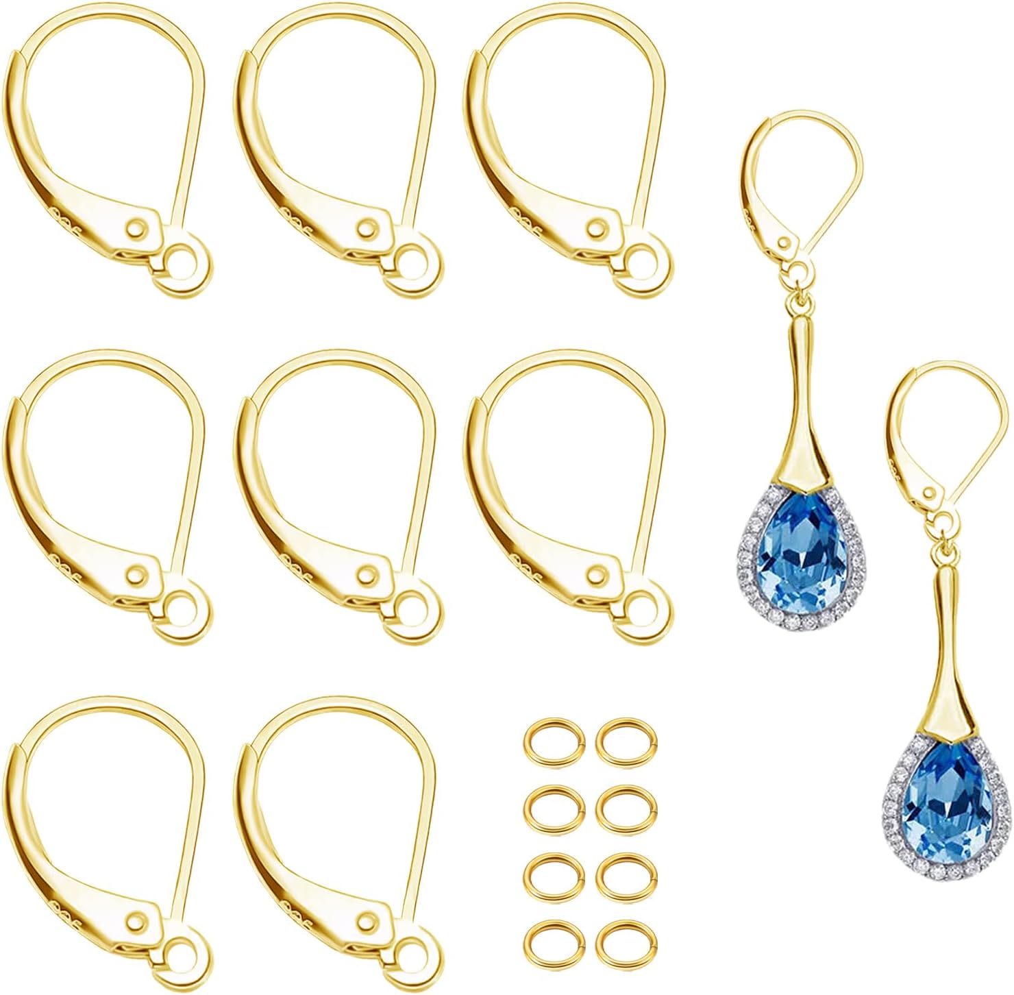Amazon.com: 925 Sterling Silver Leverback Earring Hooks, Hypoallergenic ...