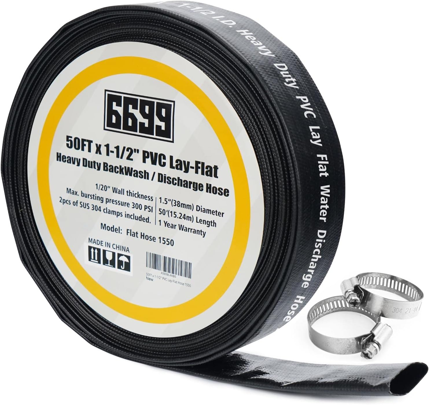 Sealproof Sump Pump Discharge Hose Kit with Universal Pump Size Adapter ...