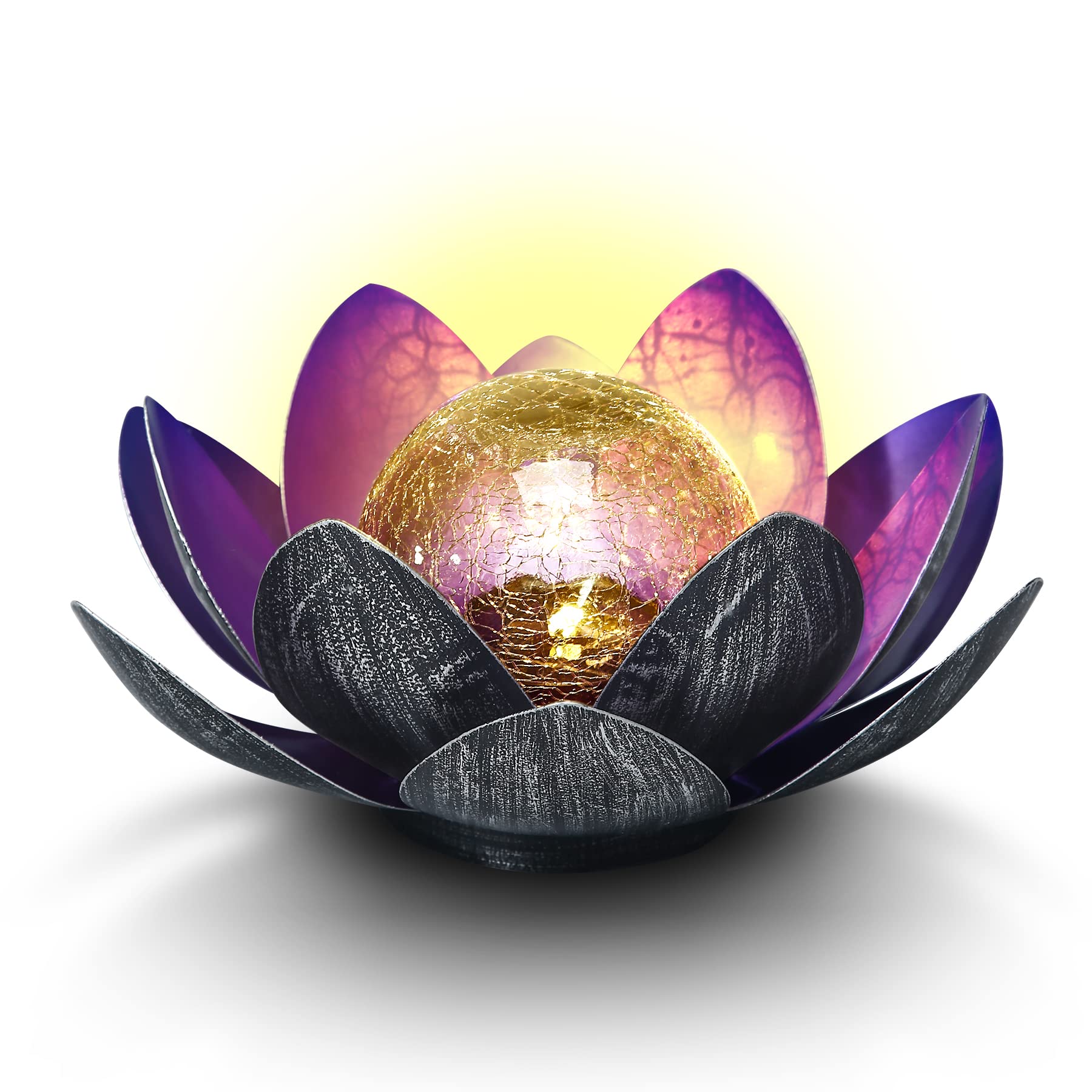 WNP Purple Solar Lotus Flower Light Outdoor Decorations,Solar Garden ...