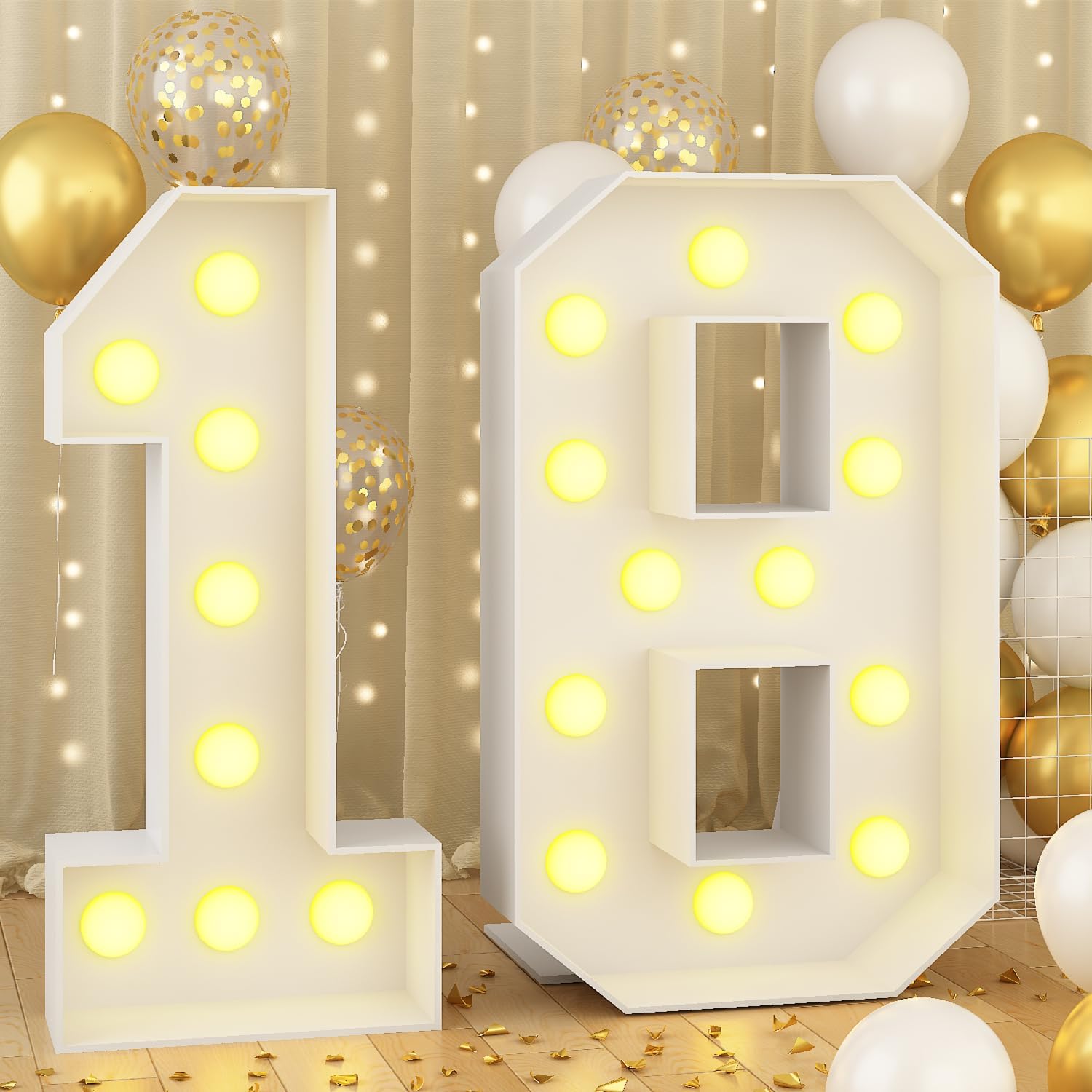 Amazon.com: 4ft Light Up Numbers 18 Large Numbers with Lights Bulbs ...