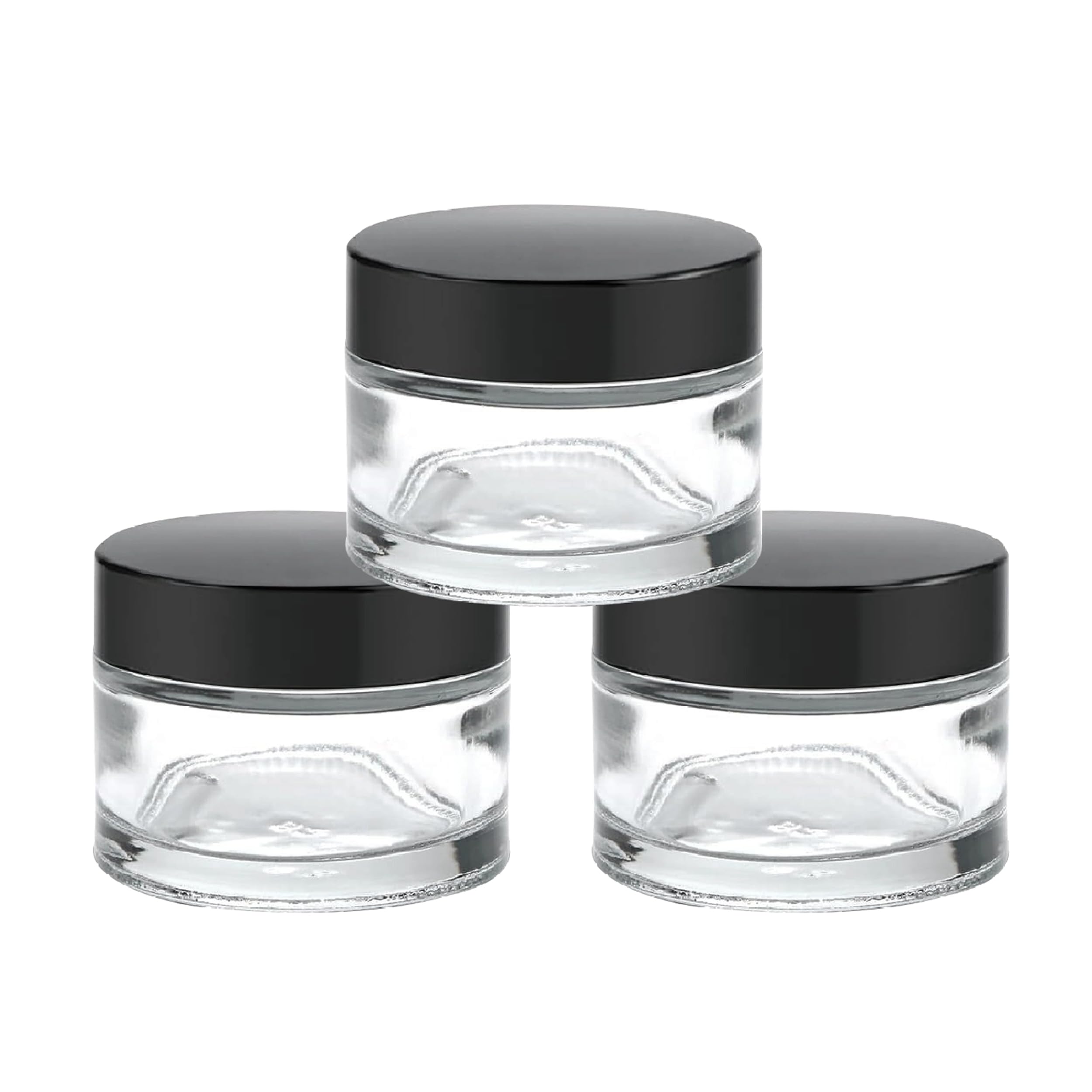 Happy Packaging 50 Ml Clear Round Empty Glass Cosmetic Cream Container ...