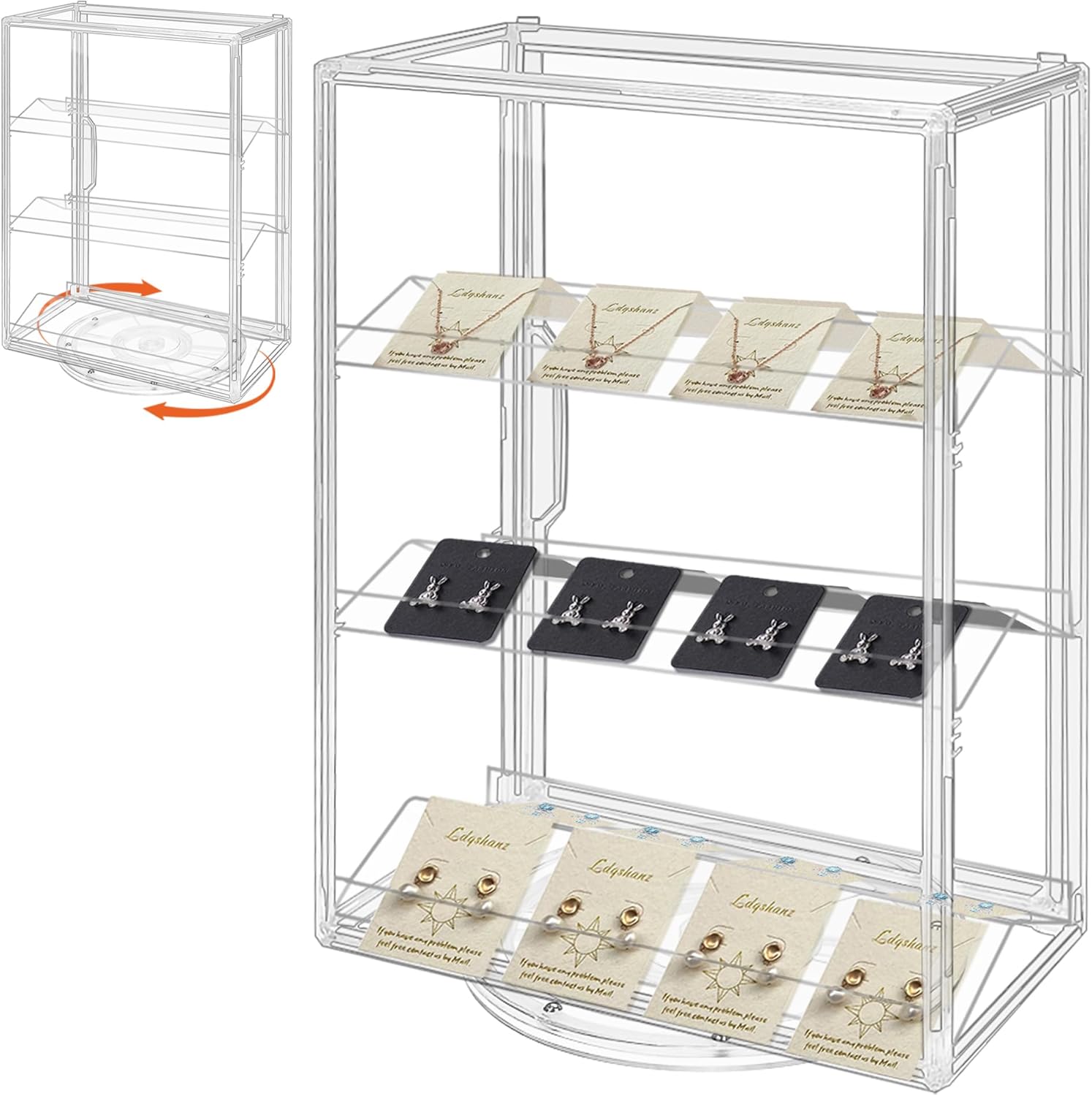 Amazon.com: Koretech Display Case, 360 Degree Rotating Display Cases ...