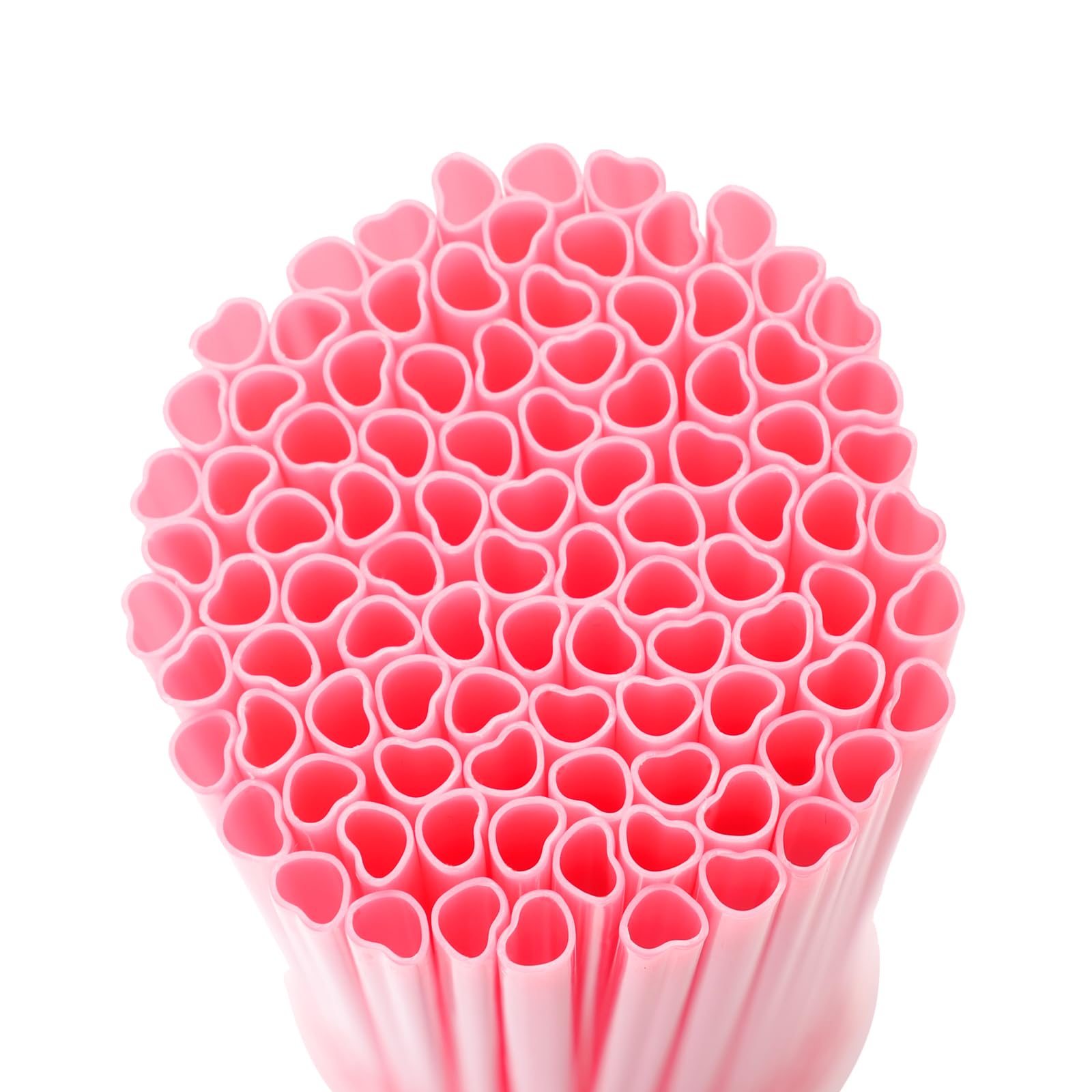 Amazon.com: 100 Pcs Heart Shaped Straws Pink Disposable Drinking Straws ...