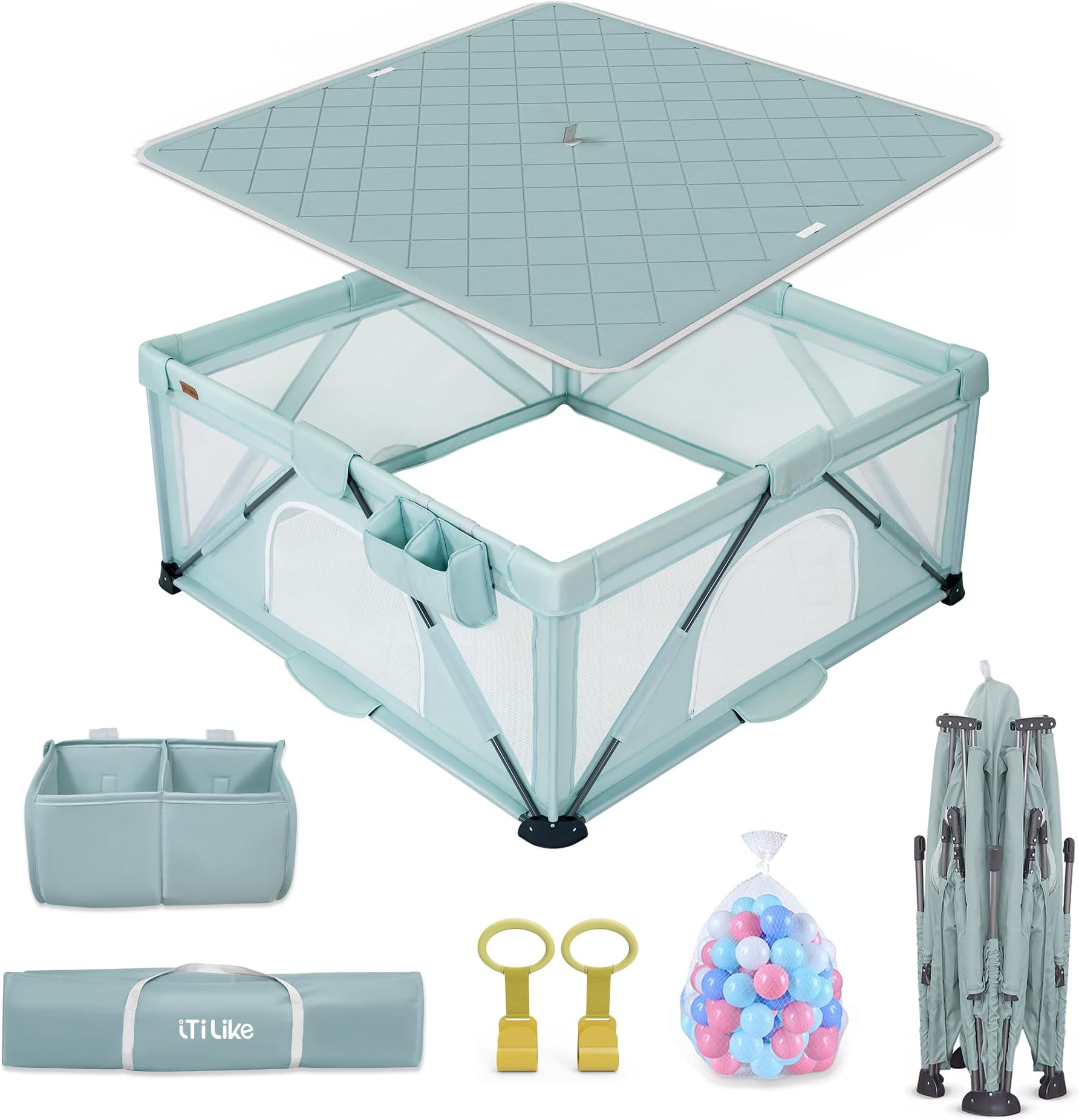 Amazon.com: Foldable Baby Playpen, iTiLike Large Playard with ...