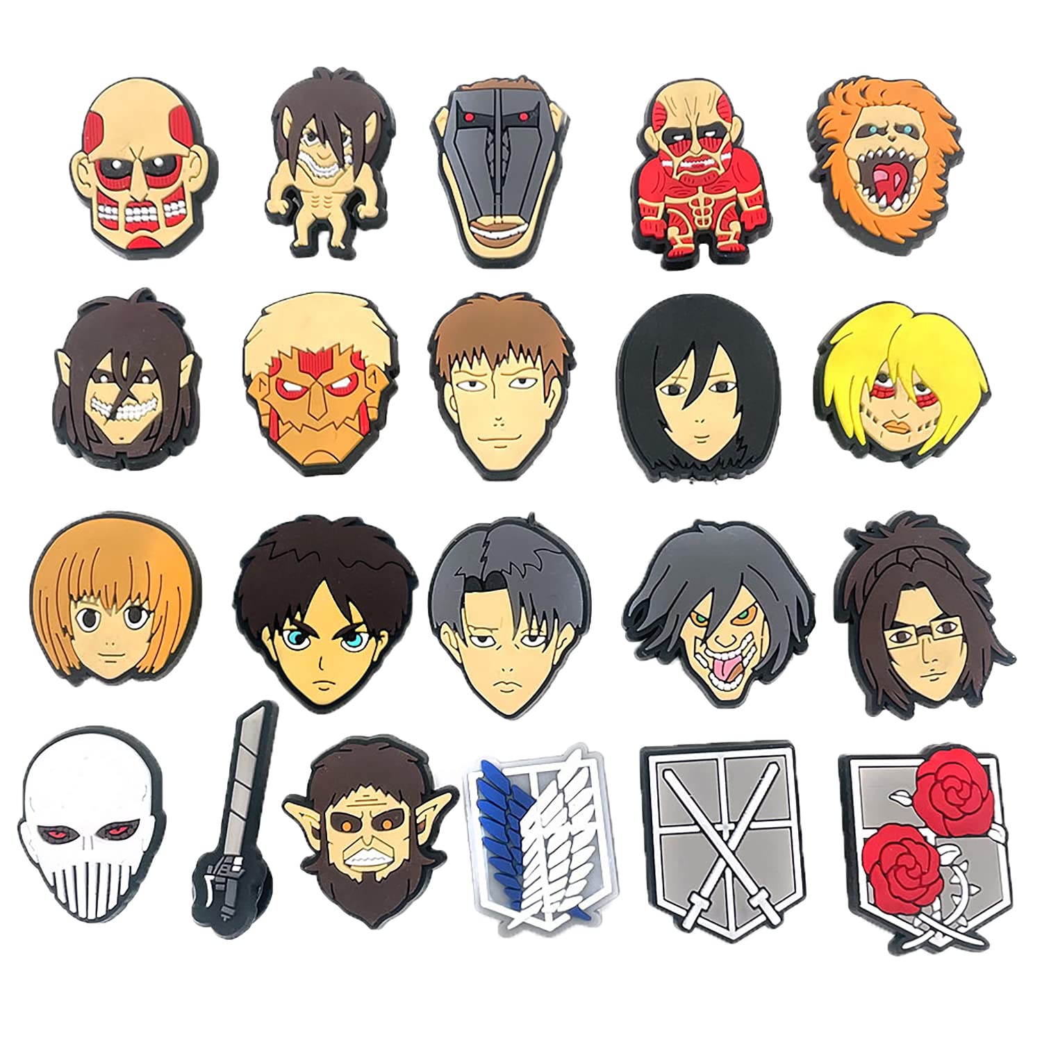 Buy BTSS 21 PCS Attack on Titan Croc Charms Pack Anime AOT Croc Charms ...