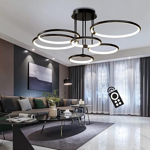 Modern LED-taklampa Dimbar med fjärrkontroll vardagsrum sovrumslampa ...