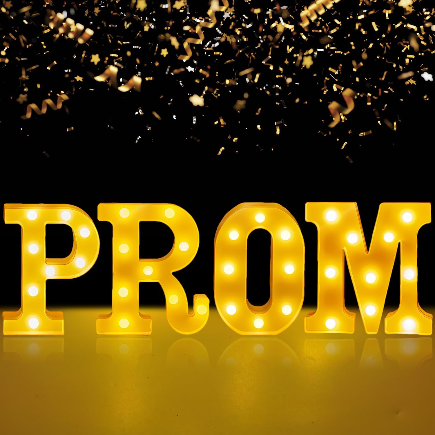 4Pcs PROM LED Letter Lights PROM 2024 Light up Letters Sign Graduation ...