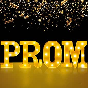 Amazon.com: 4Pcs PROM LED Letter Lights PROM 2024 Light up Letters Sign ...