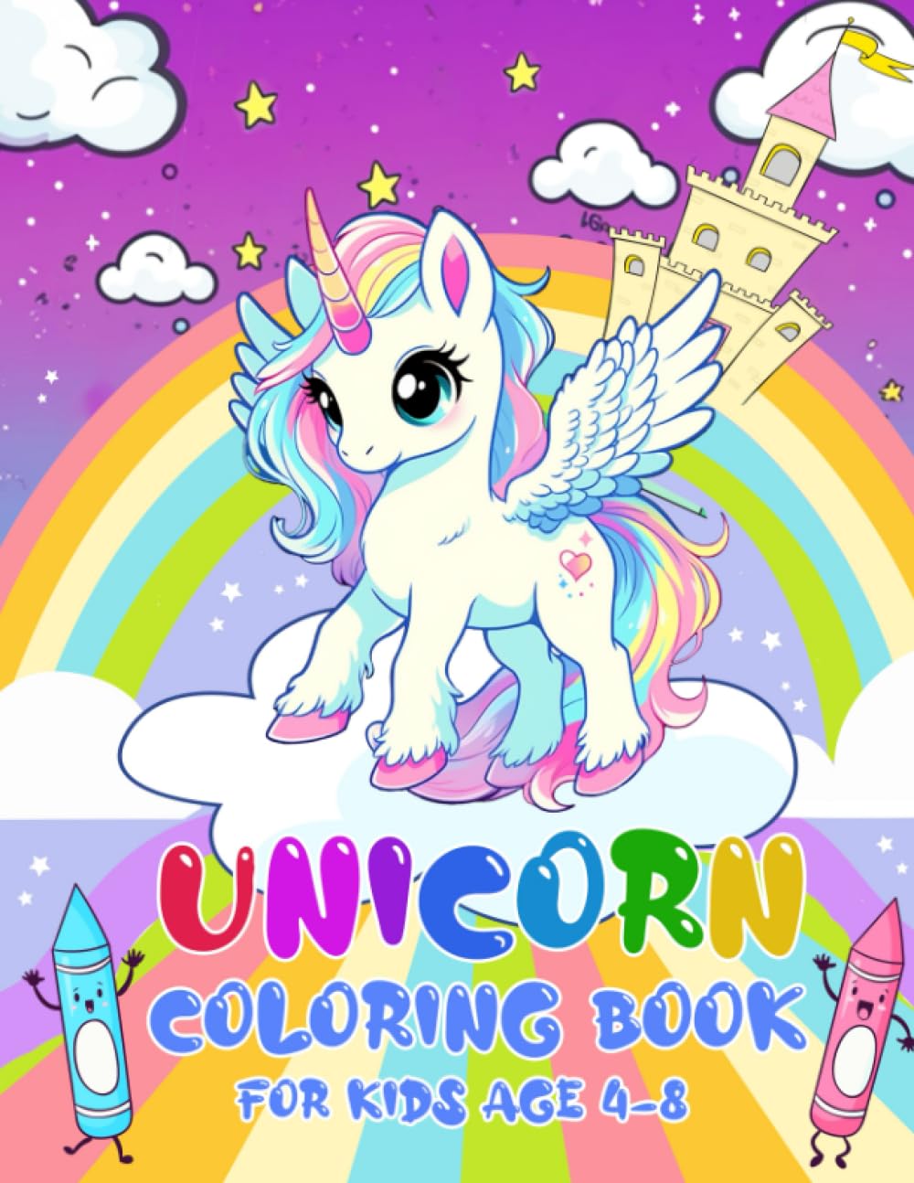 Unicorn Coloring Books for Kids 4-8: Fun for Girls & Boys-Coloring ...