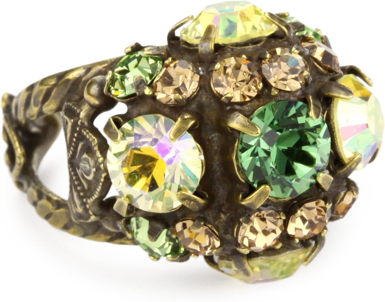 Amazon.com: Sorrelli "Water Lily" Crystal Cluster Gold-Tone Adjustable ...
