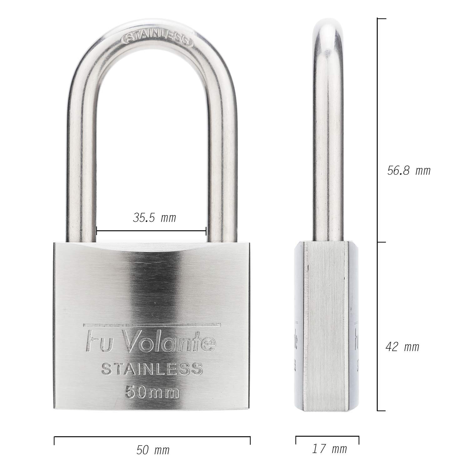 Snapklik.com : Fu Volante Stainless Steel Pin Tumbler Padlock