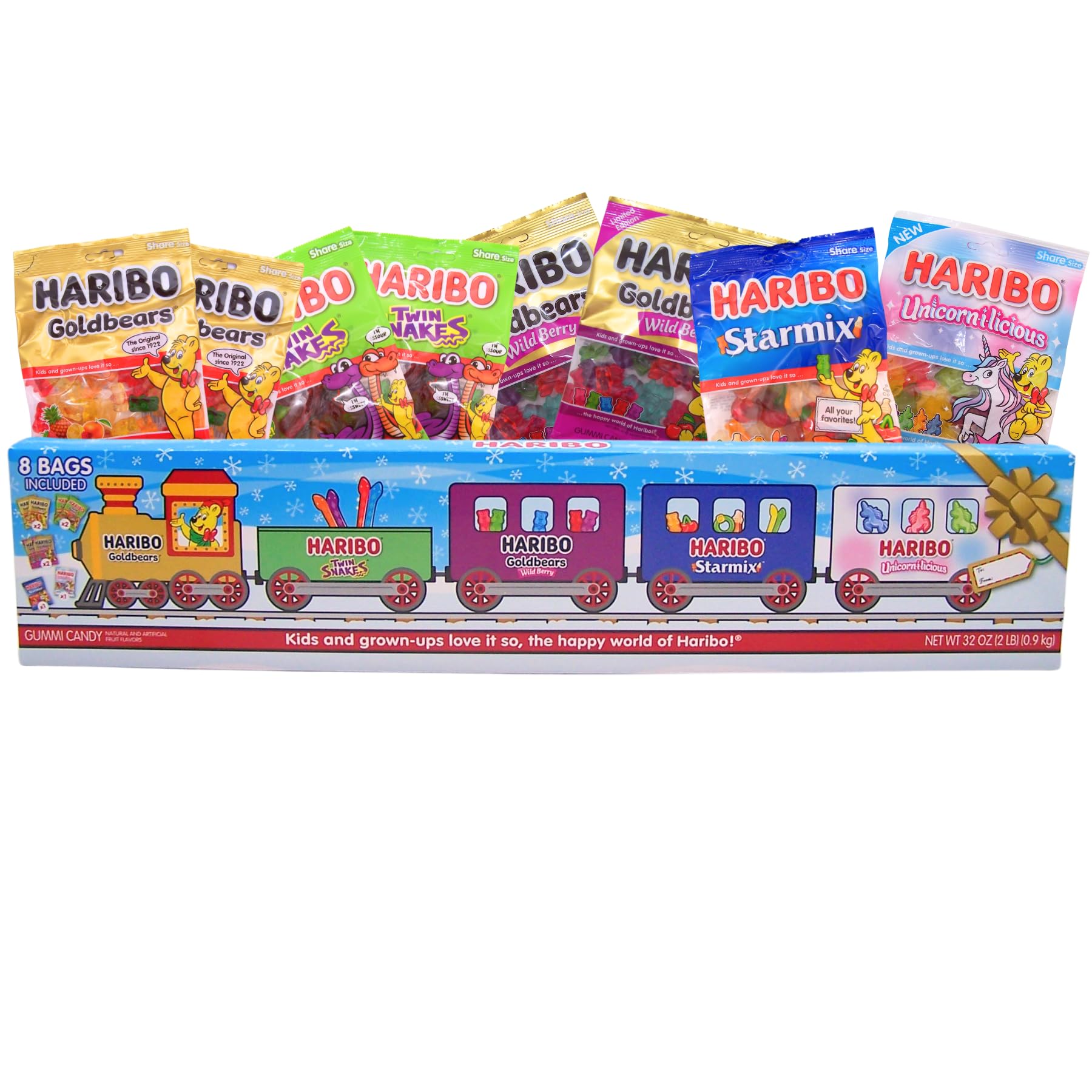 Amazon.com : Haribo Holiday Train Assorted Gummy Bears & Candy, Holiday ...