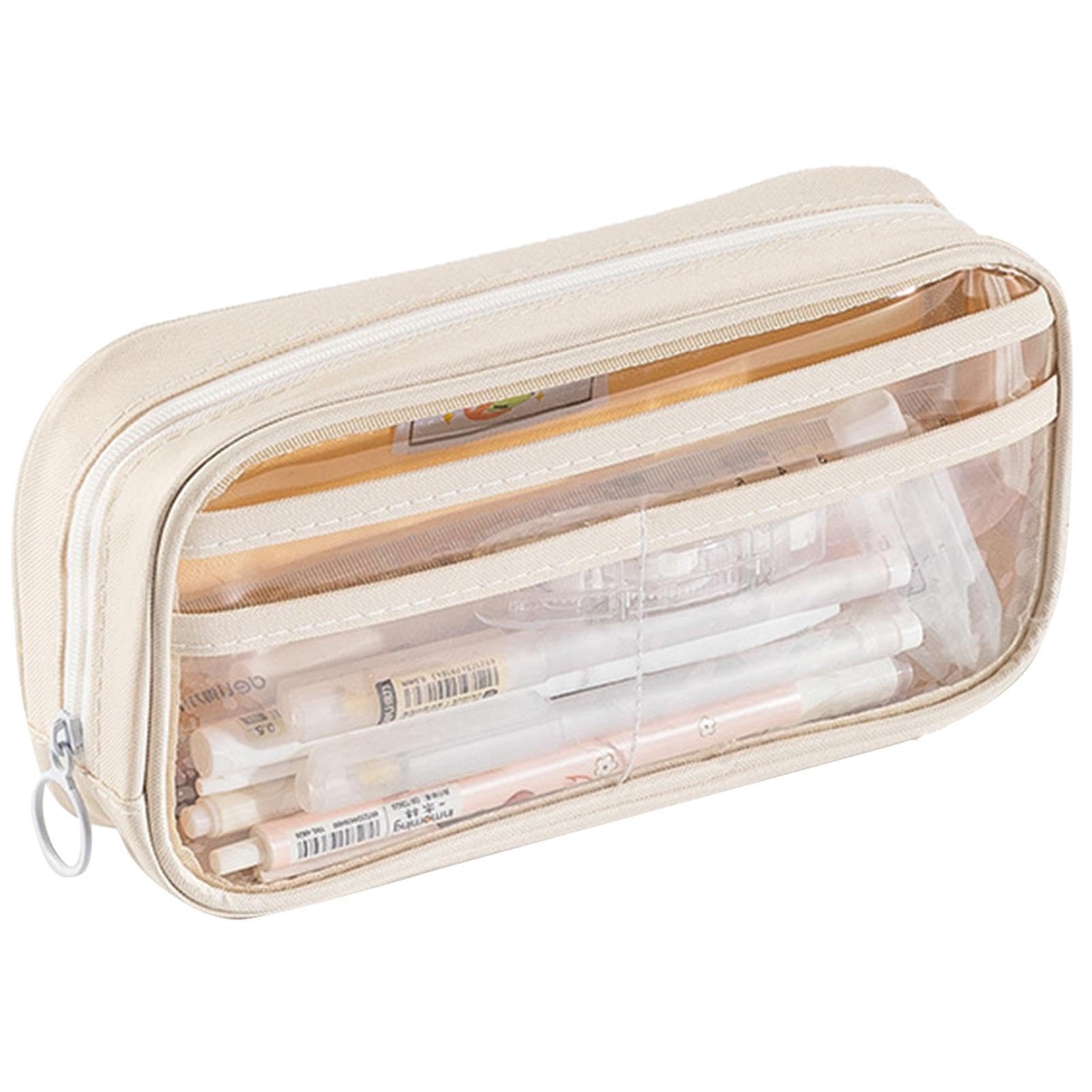 Clear Pencil Case - Large Capacity Organizer Bag | Beige Pencil Case ...