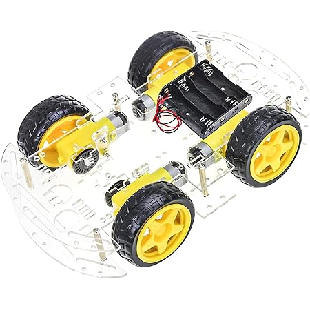 Amazon.com: EMOZNY 4 Wheel 2 Layer Robot Smart Car Chassis Kits with ...