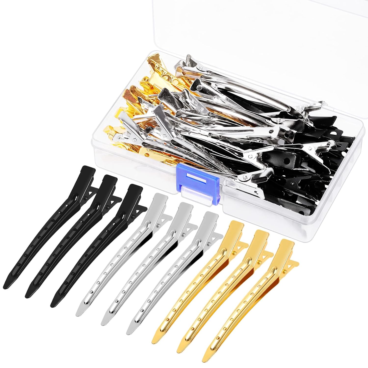 Amazon.com : Swpeet 45Pcs Gold Silver Black 3.5 Inch Duck Billed Clips ...