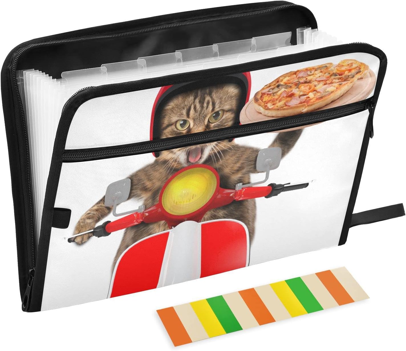 Funny Cat Pizza Expanding File Folder for Documents A4 Letter Size ...