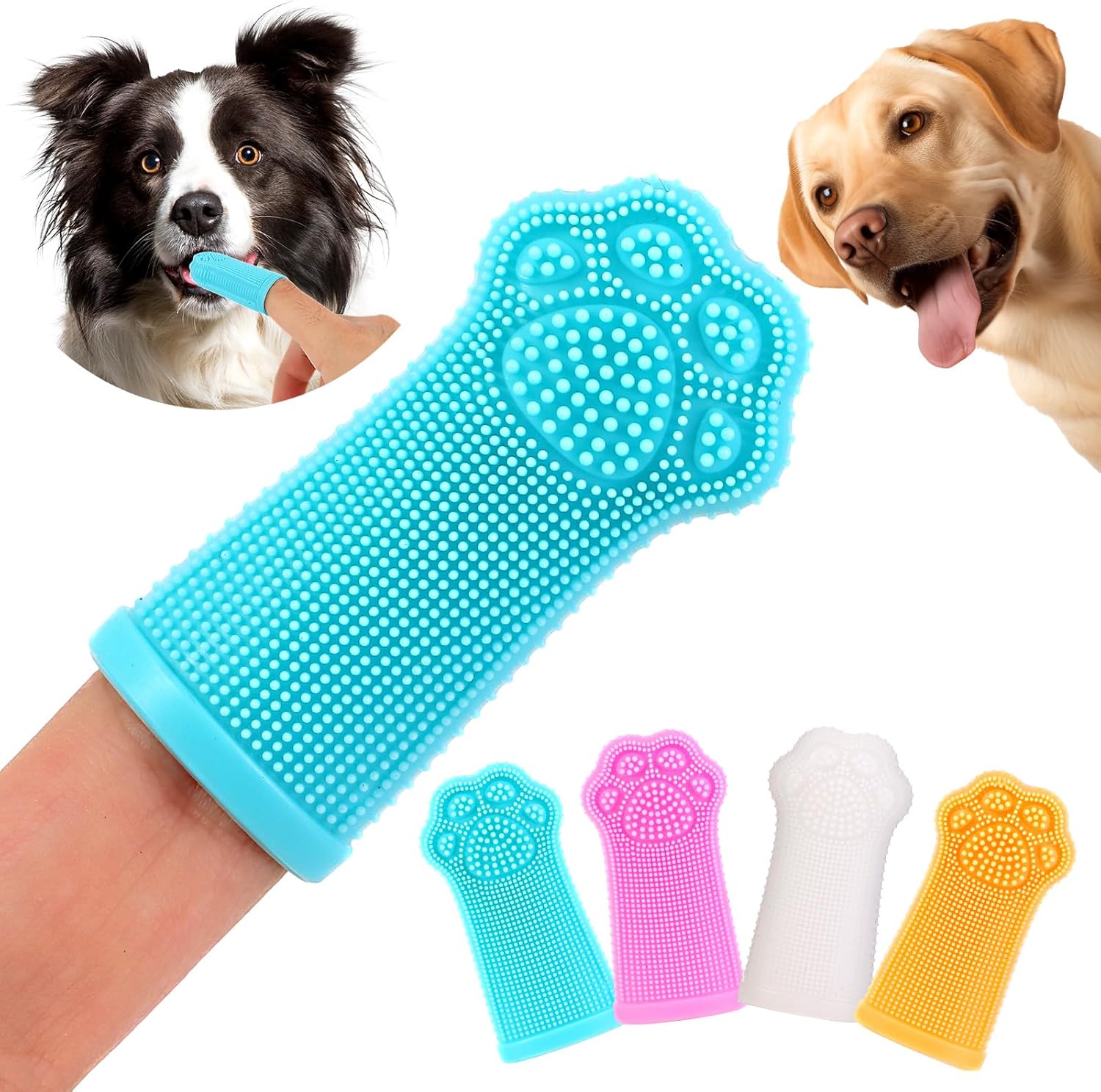 Amazon.com: dlnope Dog Finger Toothbrush, 4-Pack Finger Toothbrush for ...
