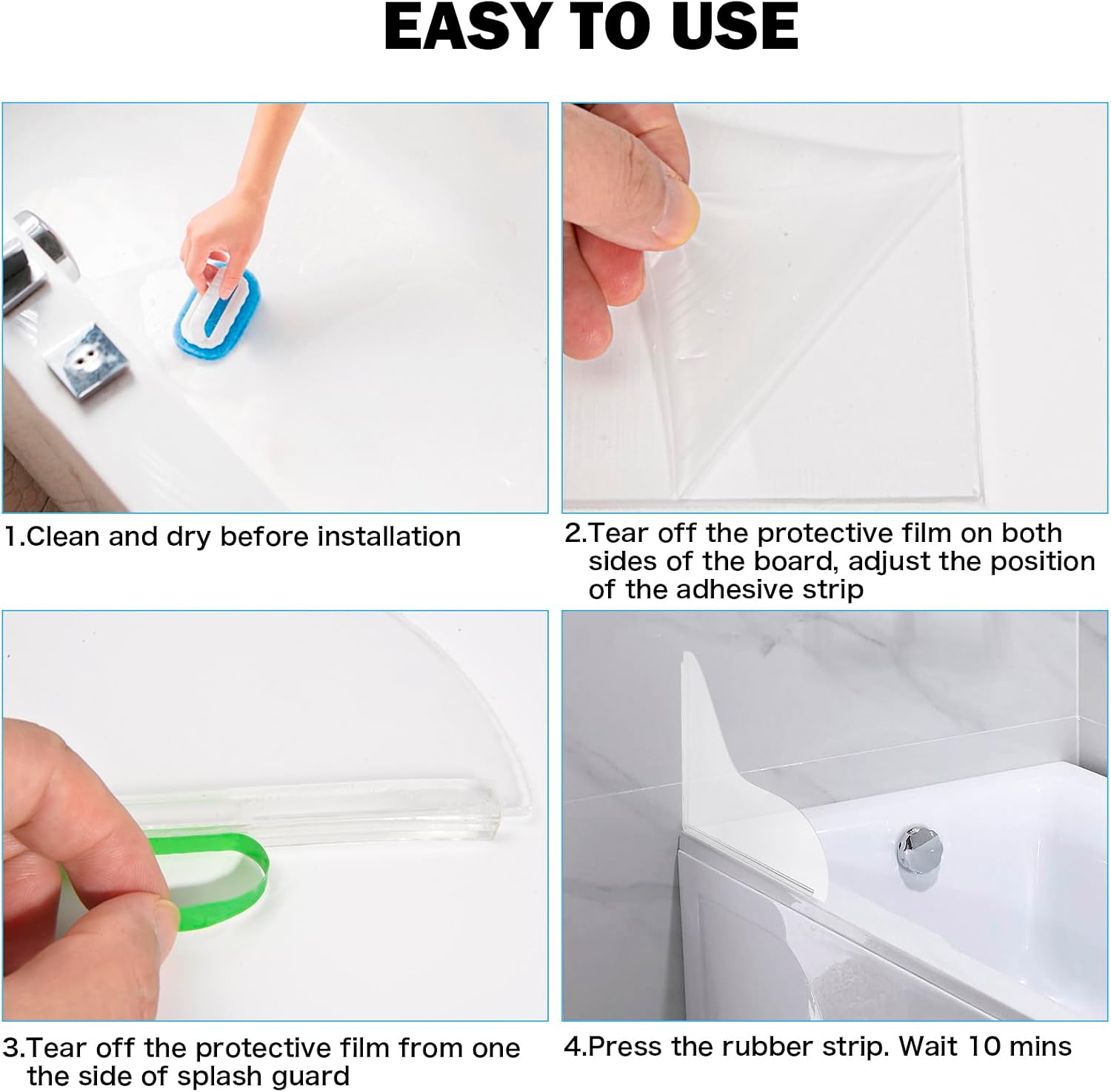 ChezMax Protector contra salpicaduras de ducha, protector de agua para ...