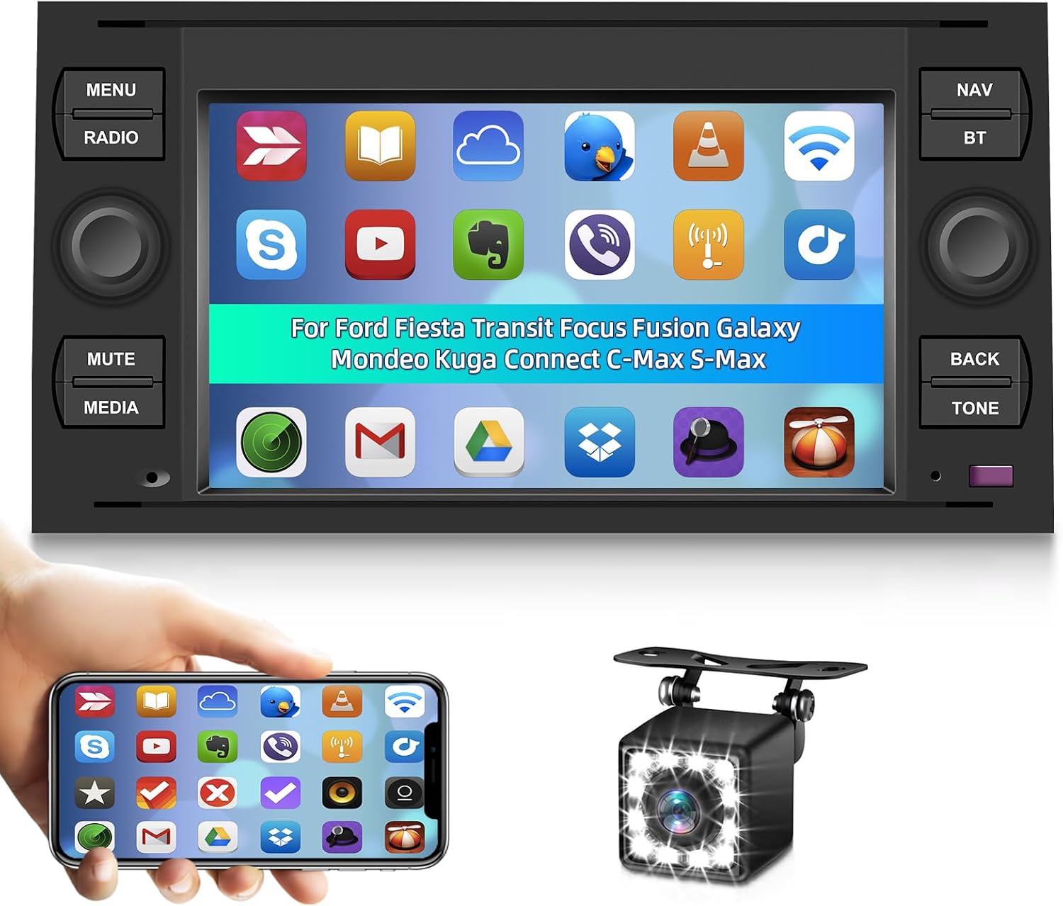 Android Car Radio for Ford Fiesta Transit Focus Fusion Galaxy Mondeo ...