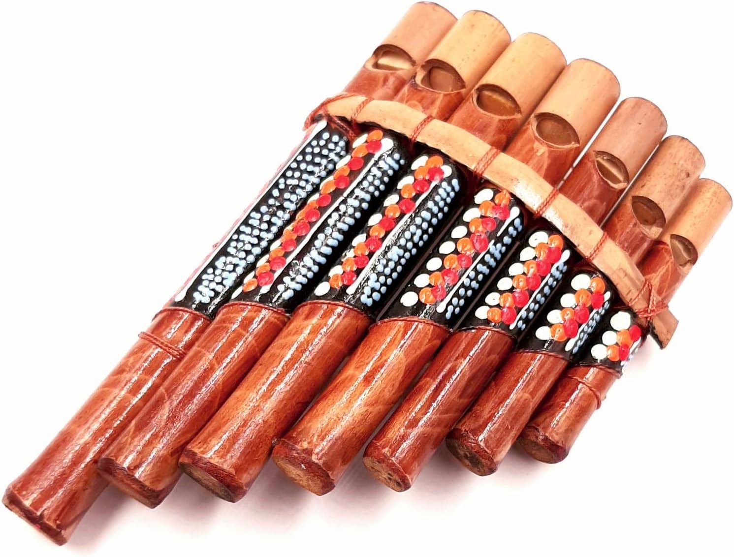 Flauta de pan peruano artesanal decorada 7 notas de bambú : Amazon.es ...