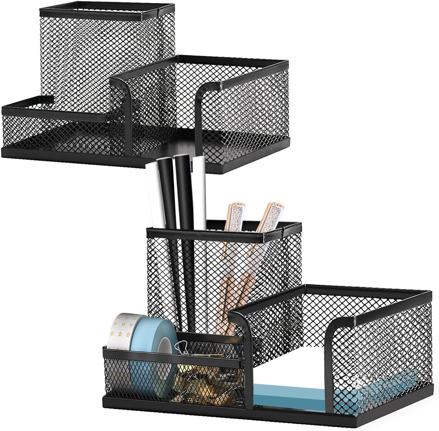 Amazon.com: Moonlik Mesh Pen Holder Desk Organizer Set, Pencil Storage ...