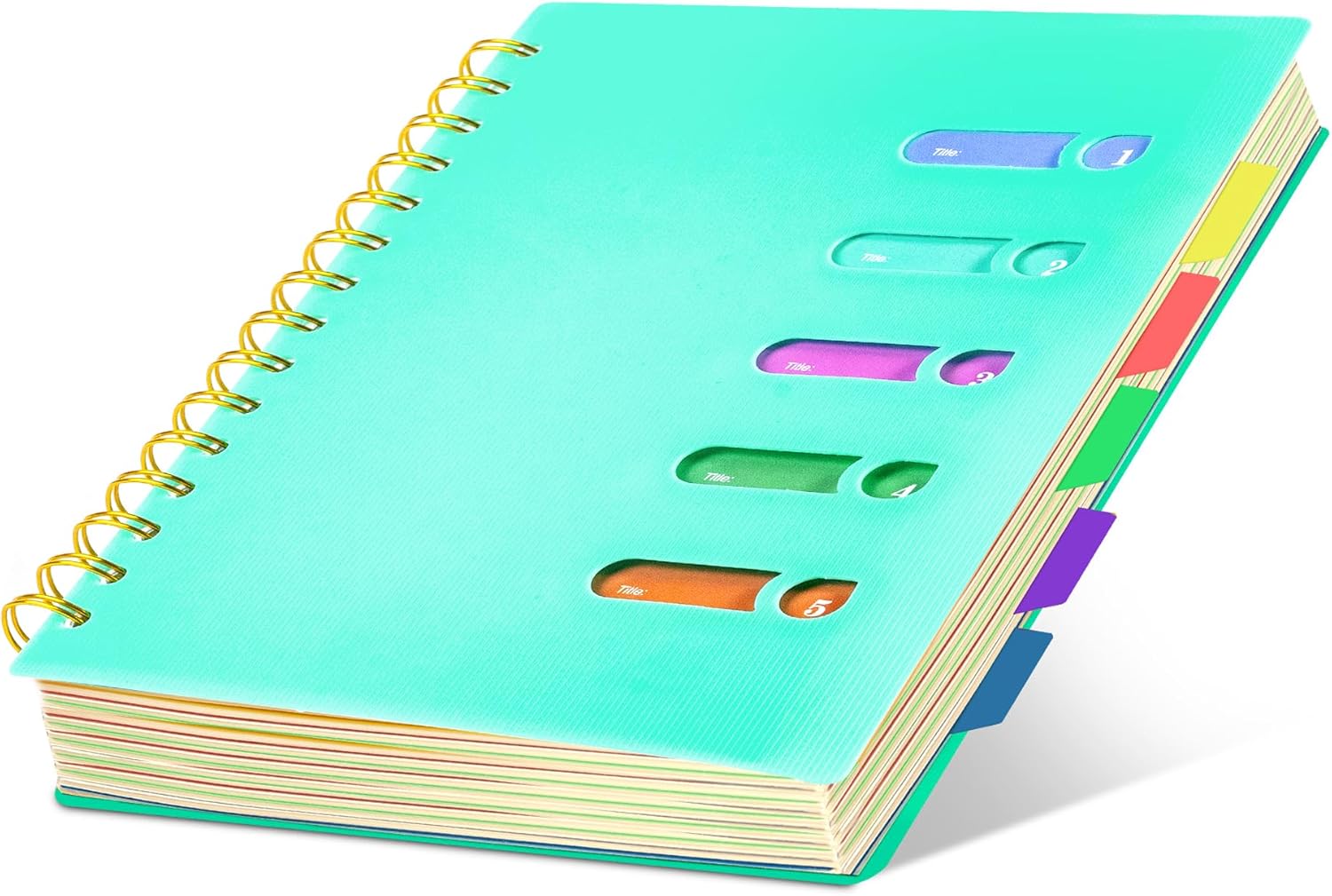 Amazon.com : Yoment 5 Subject Notebook College Ruled Small Spiral ...