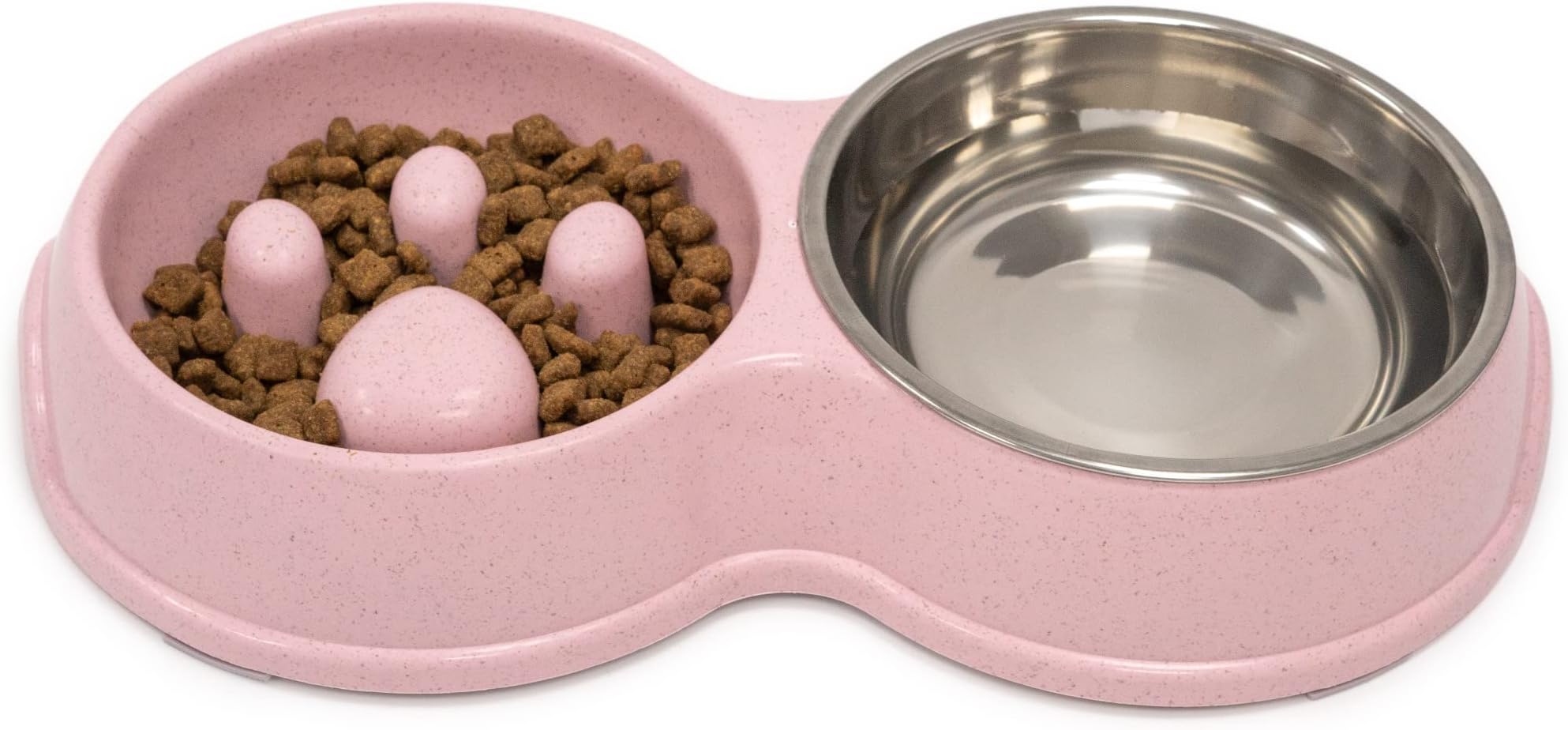 DERDOUT dual slow feeder dog bowl for cats and dogs - interactive ...