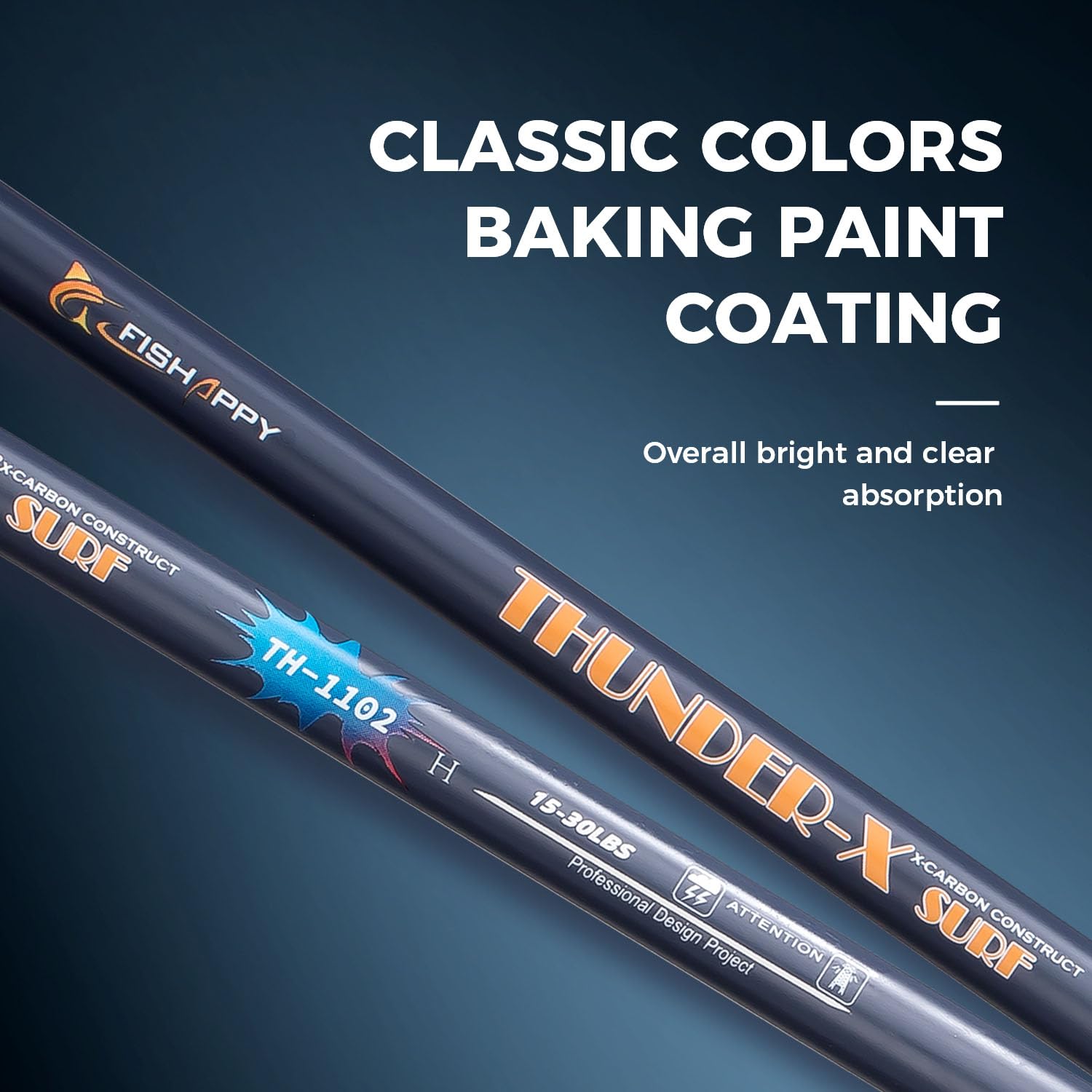 FISHAPPY Surf Rod Graphite Surf Spinning Fishing Rod with Seaguide Reel ...