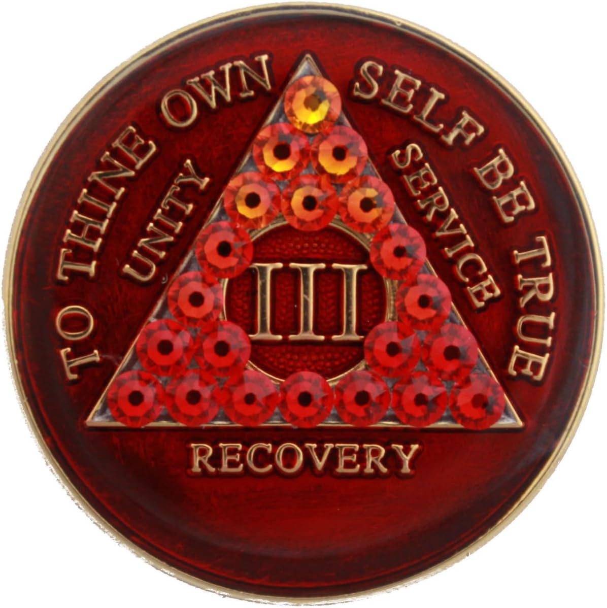 Amazon.com: 39 Year Red Transition with Swarovski Crystals Tri-Plate ...