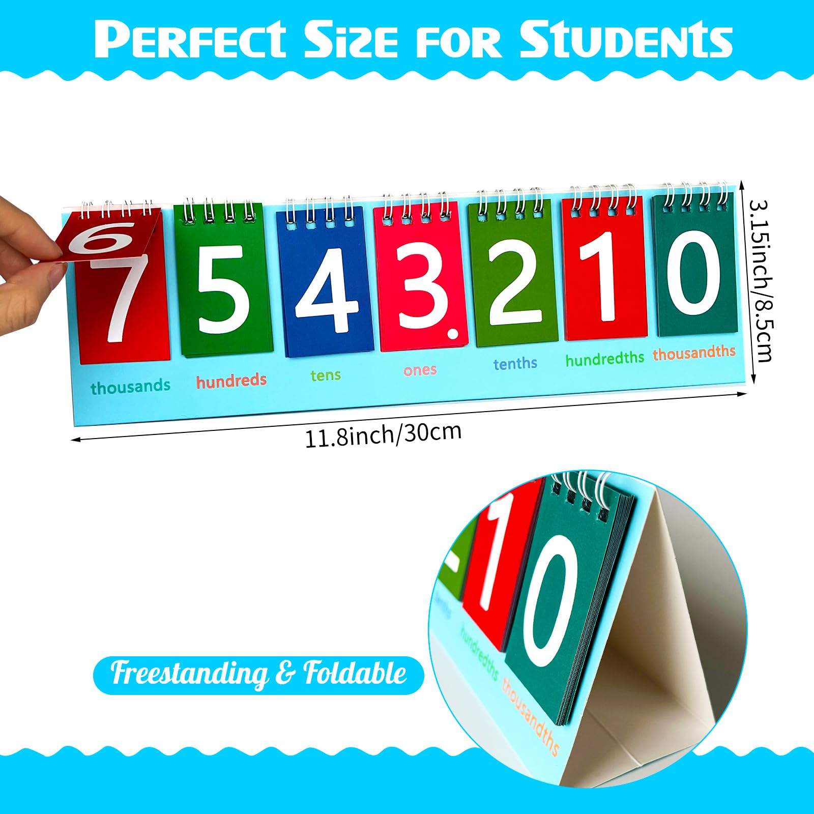 Snapklik.com : LAIAMER Student Place Value Flip Chart Double-Sided
