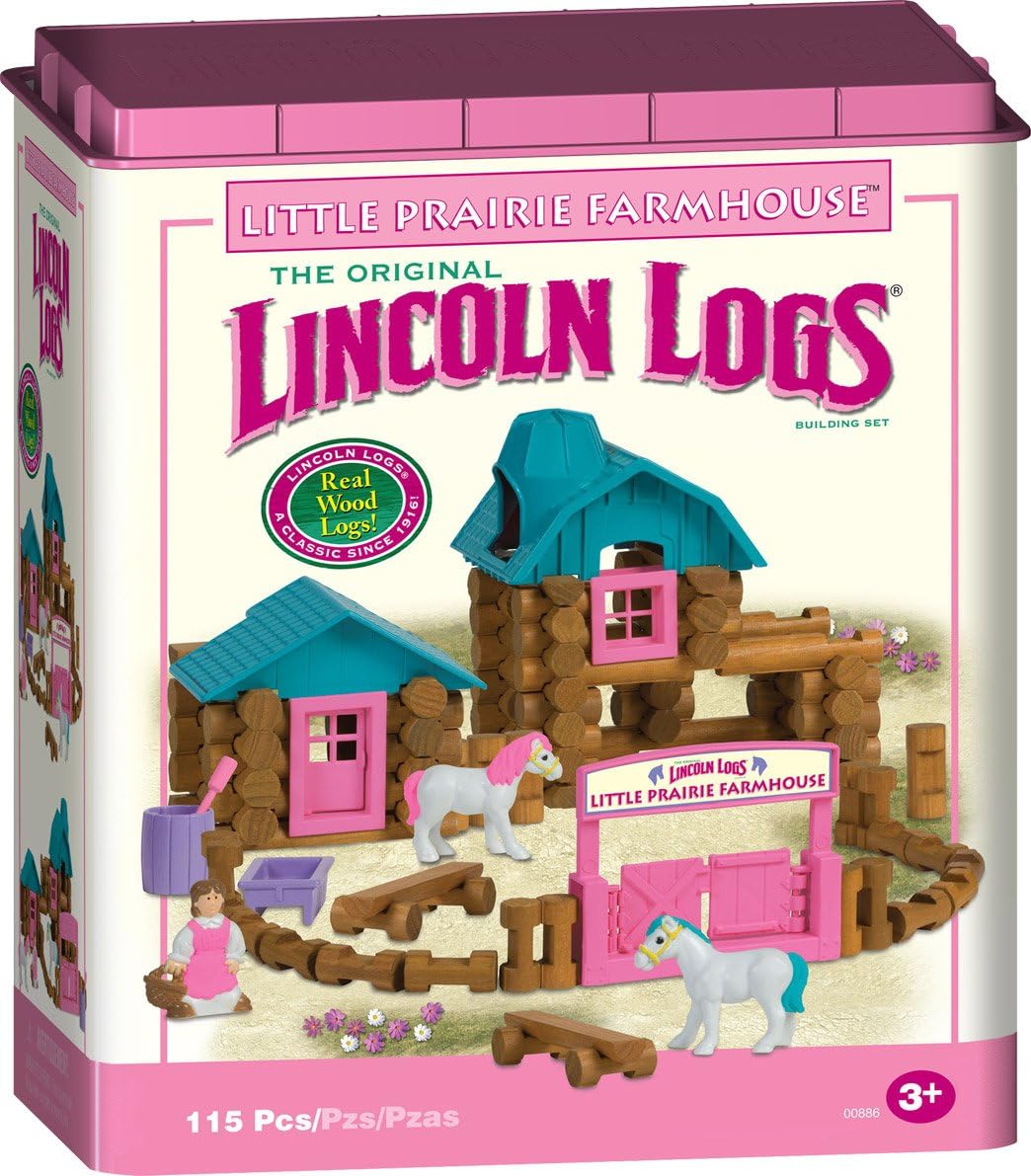 Amazon.com: Lincoln Logs - Little Prairie Farmhouse - Pink : Toys & Games