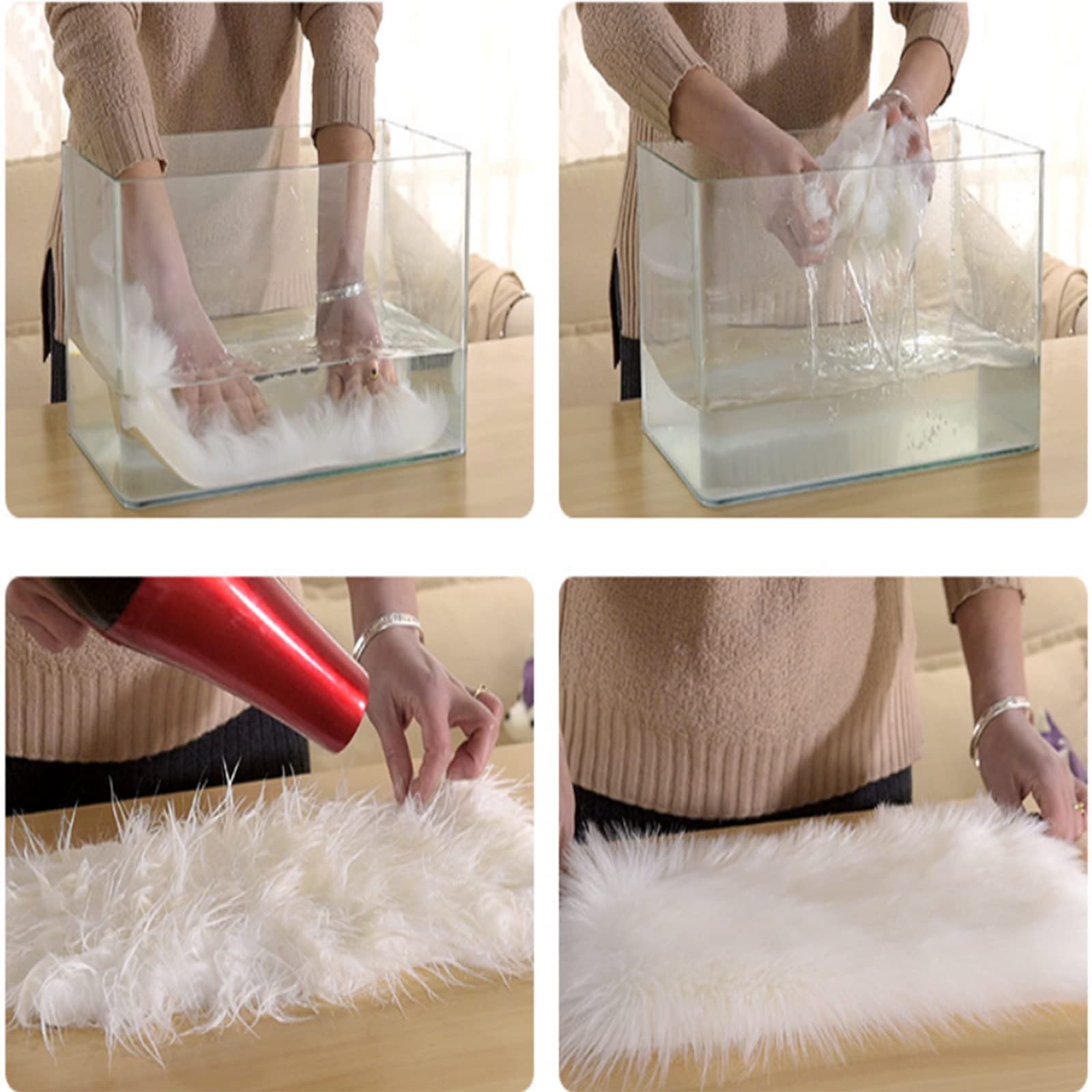 CKLZSAY Super Soft Fluffy Deluxe Rug Faux Fur Sheepskin Area Rug Home ...